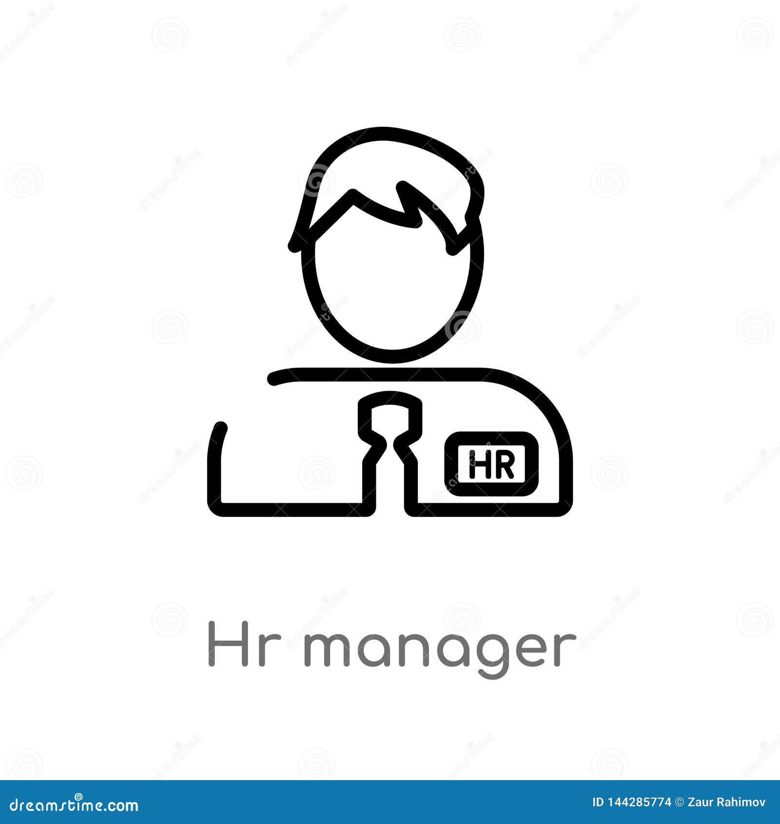 Outline Hr Manager Vector Icon. Isolated Black Simple Line Element ...