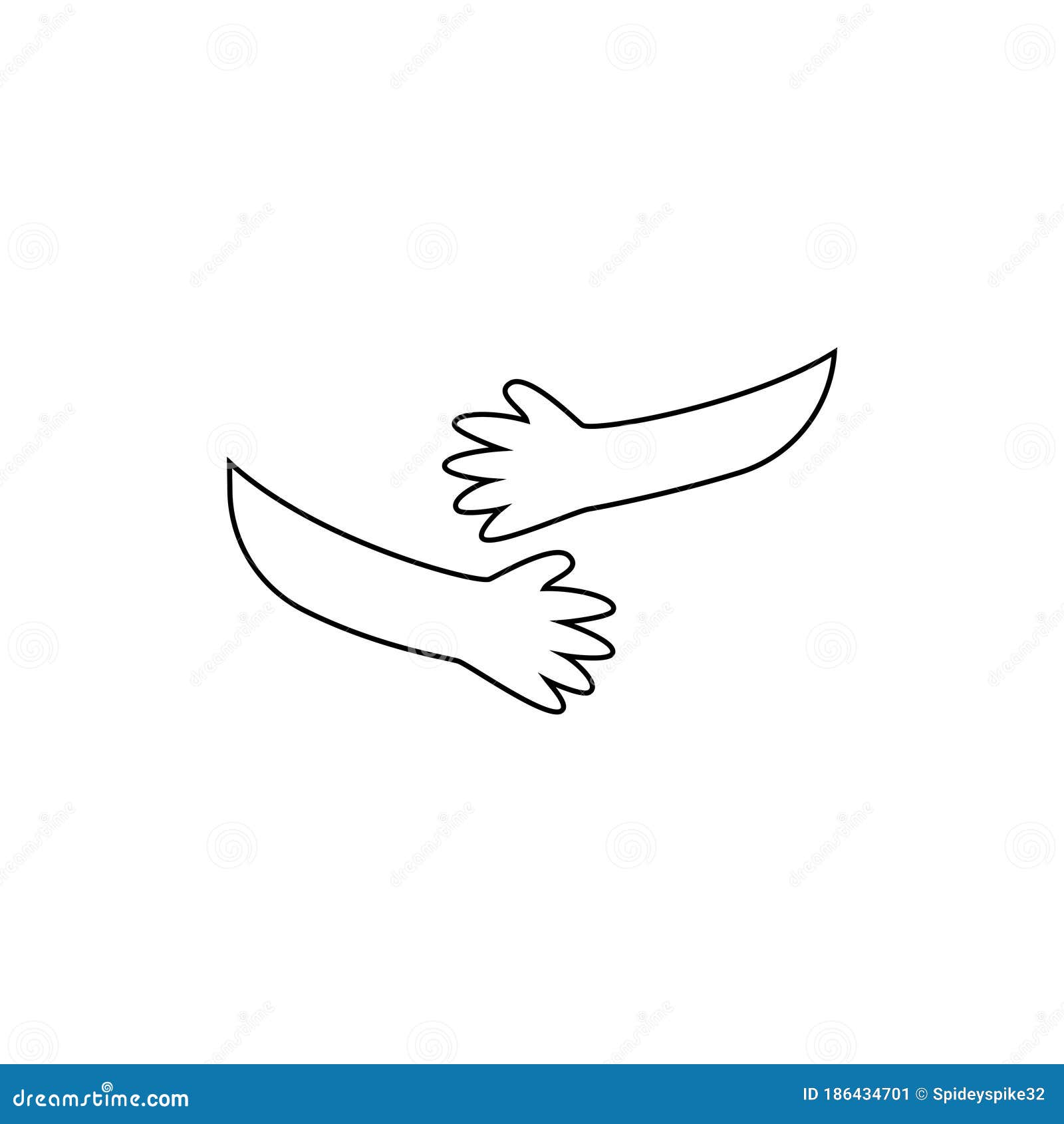 The Outline of Hugging Hand. Isolated Vector Illustration Stock Vector ...
