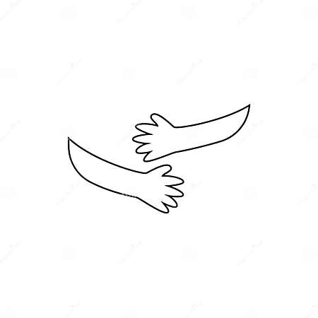 The Outline of Hugging Hand. Isolated Vector Illustration Stock Vector ...