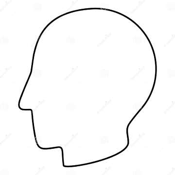 Outline of Human Head Side on Vector Stock Vector - Illustration of ...