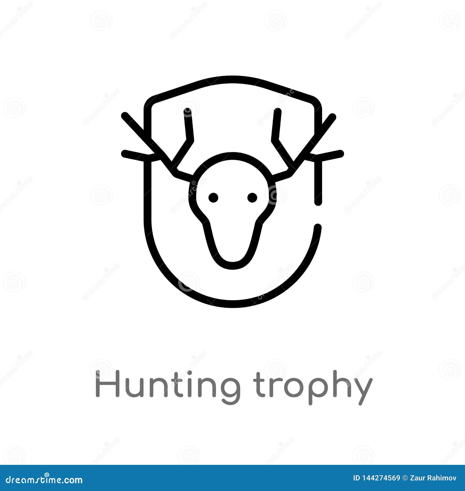 Outline Hunting Trophy Vector Icon. Isolated Black Simple Line Element ...