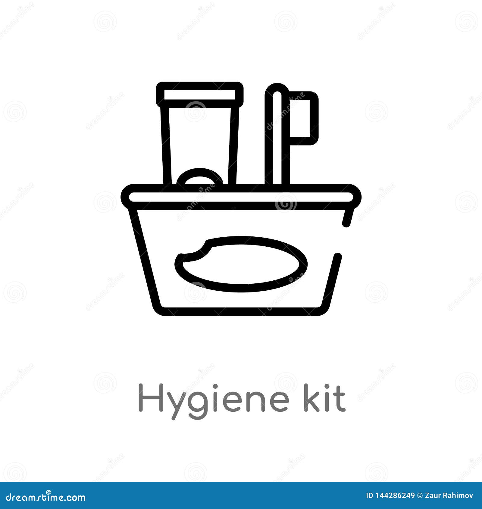 Outline Hygiene Kit Vector Icon. Isolated Black Simple Line Element ...
