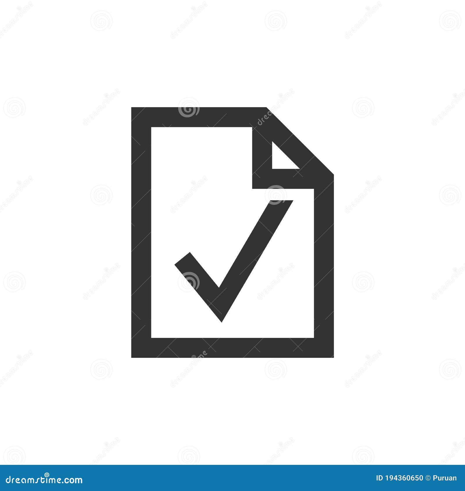 Outline Icon - Check mark stock vector. Illustration of monochrome ...