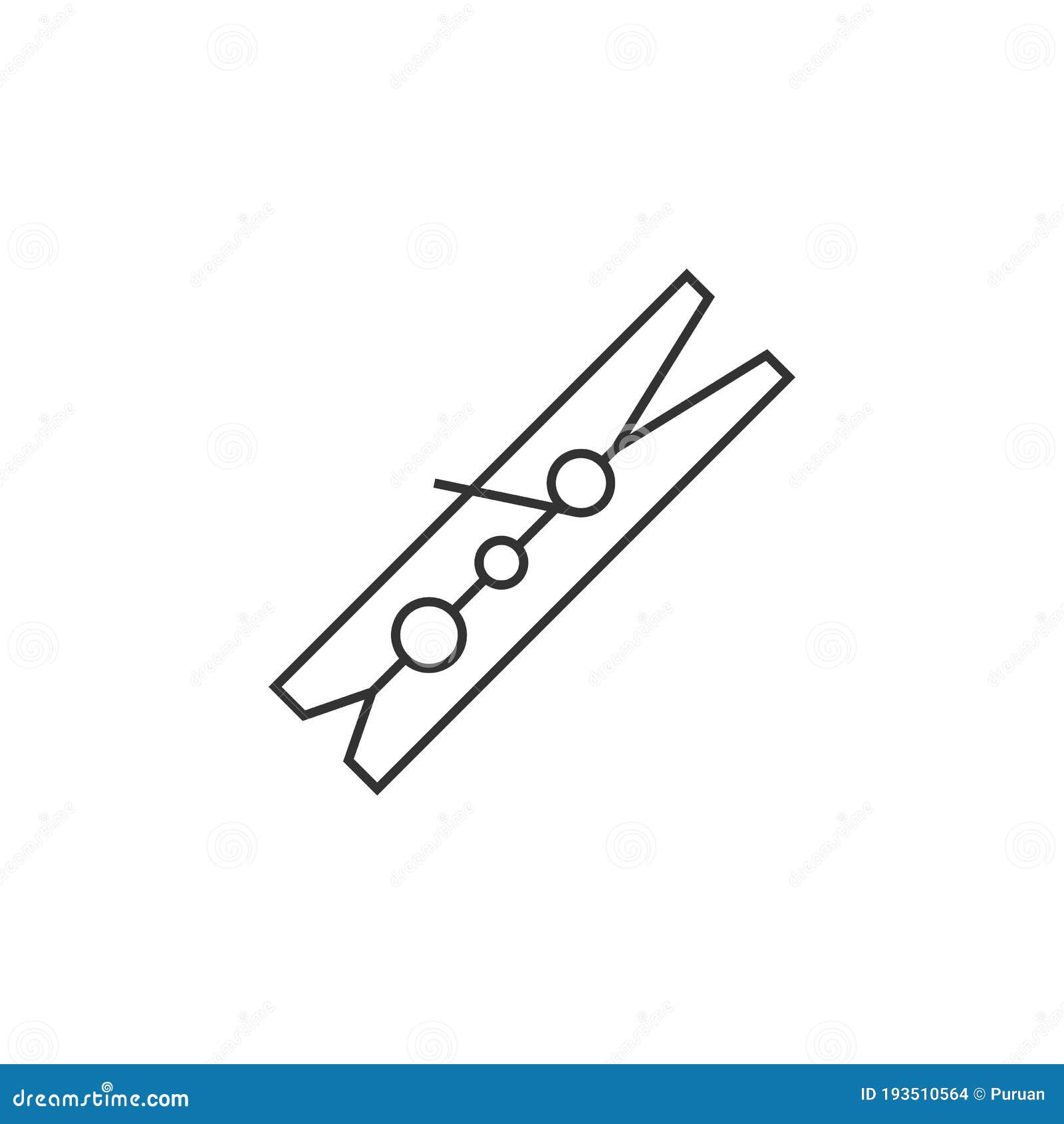 Outline icon - Clothes peg stock vector. Illustration of hang - 193510564
