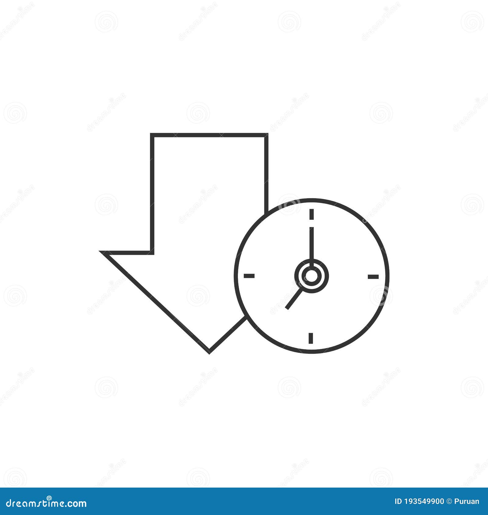 Outline Icon - Download Queue Stock Vector - Illustration of pictogram ...