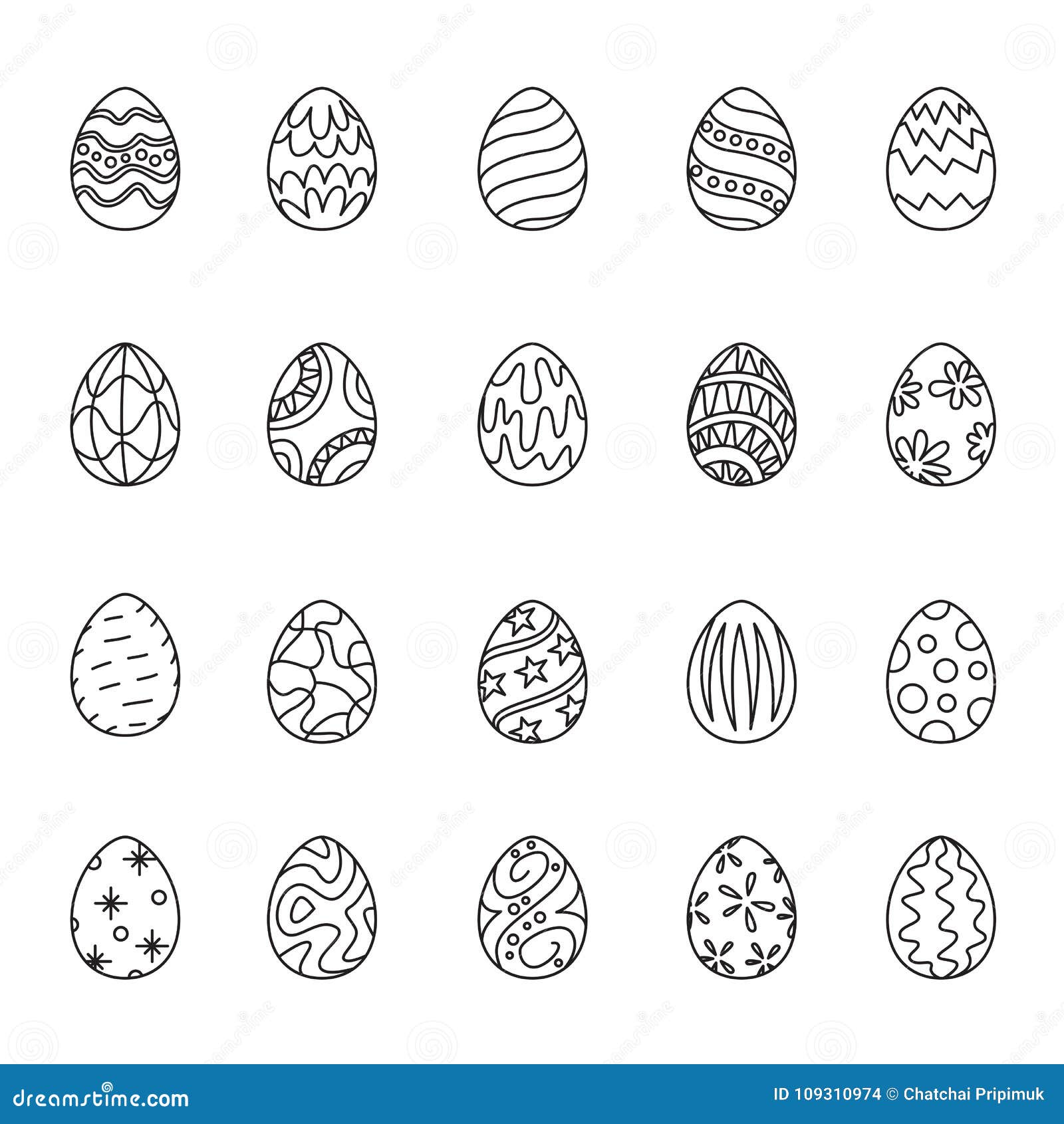 Outline Icon Easter, Vector Stock Vector - Illustration of collection ...