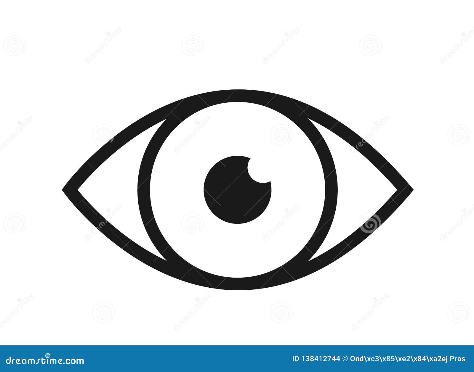 Outline Icon Human Senses: Vision Eye . Vector Symbol Isolated On ...
