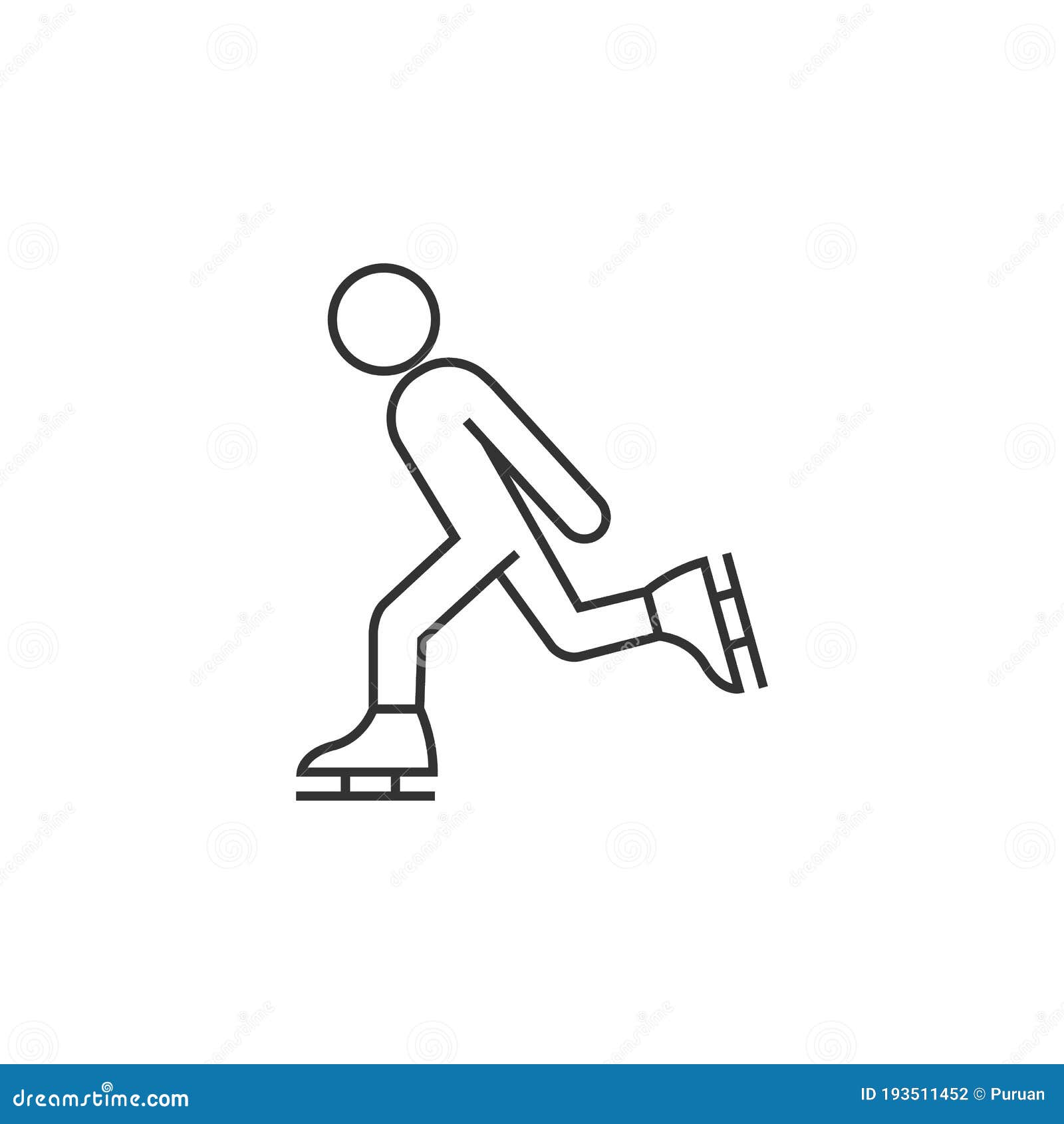 Outline icon - Ice skating stock vector. Illustration of dance - 193511452