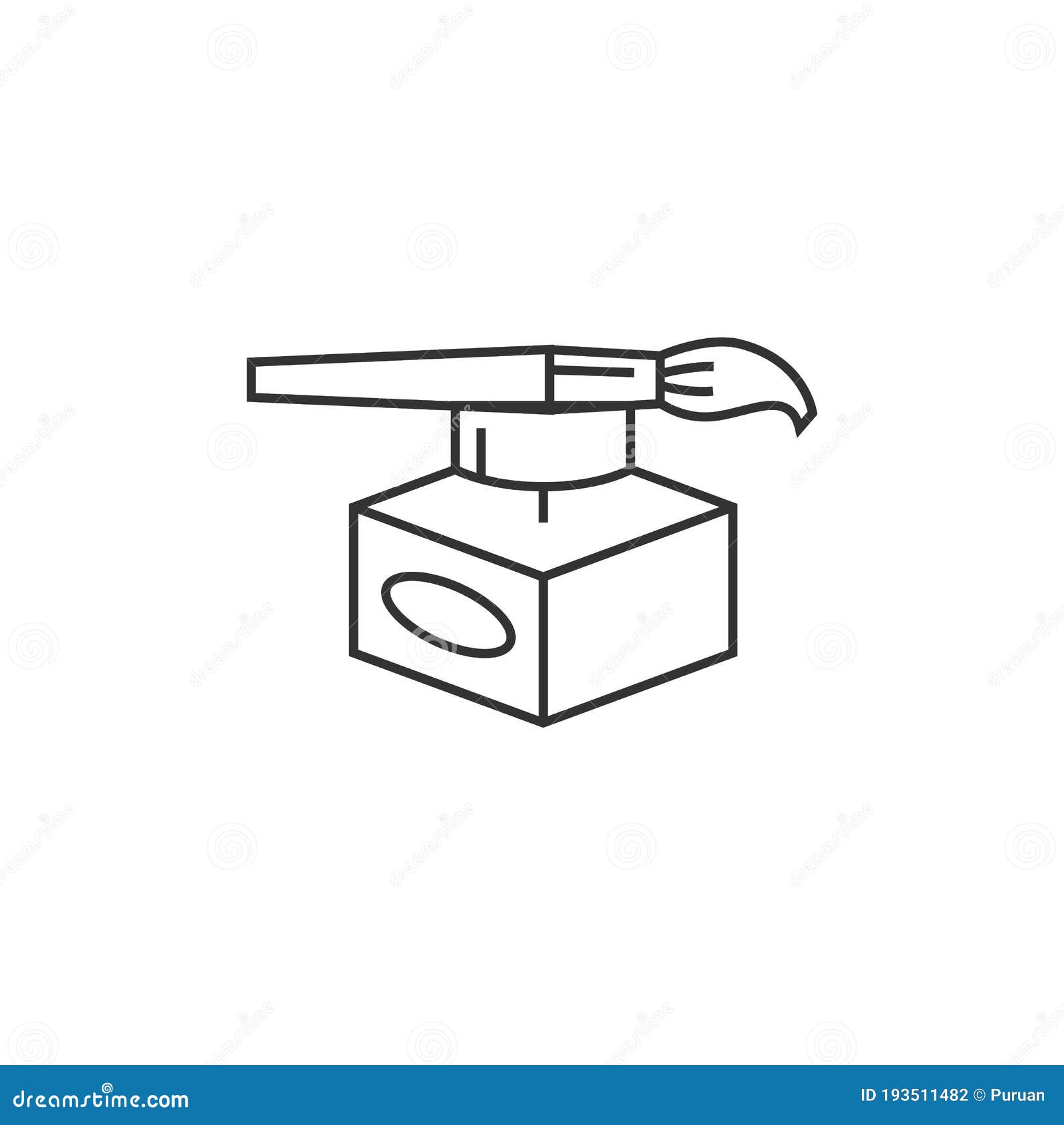 Outline icon - Ink pot stock vector. Illustration of color - 193511482