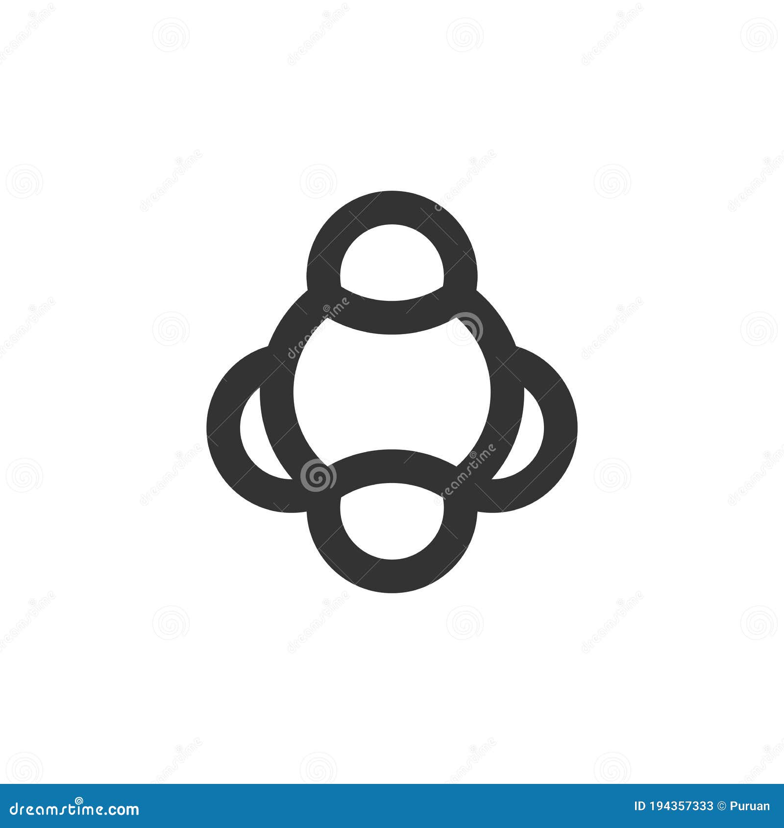 Outline Icon - Molecules stock vector. Illustration of concept - 194357333