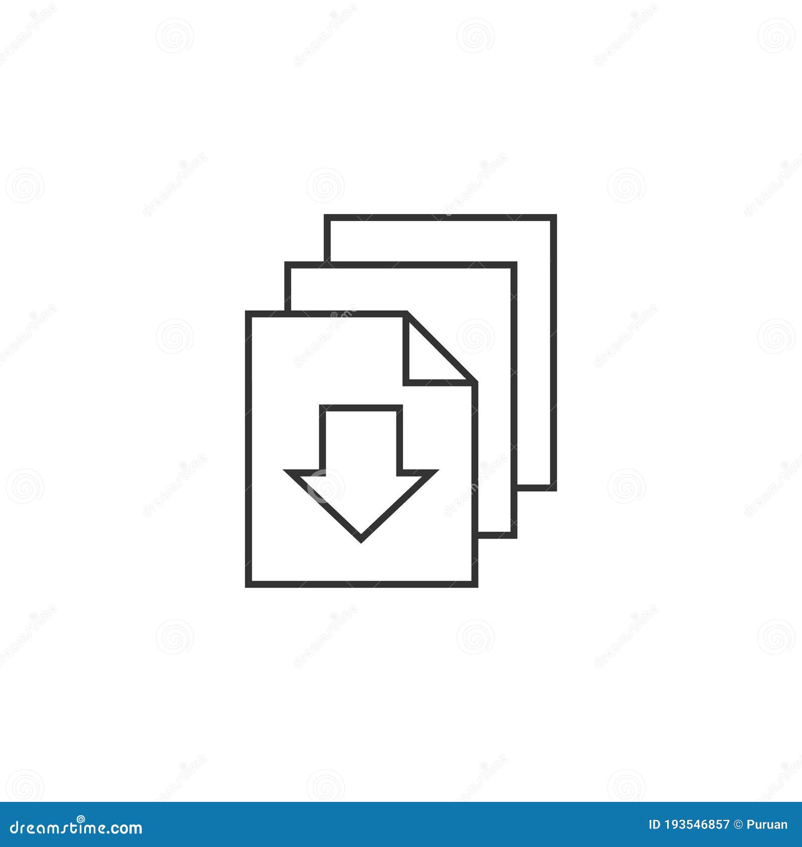 Outline Icon - Multiple Down Arrow Stock Vector - Illustration of ...