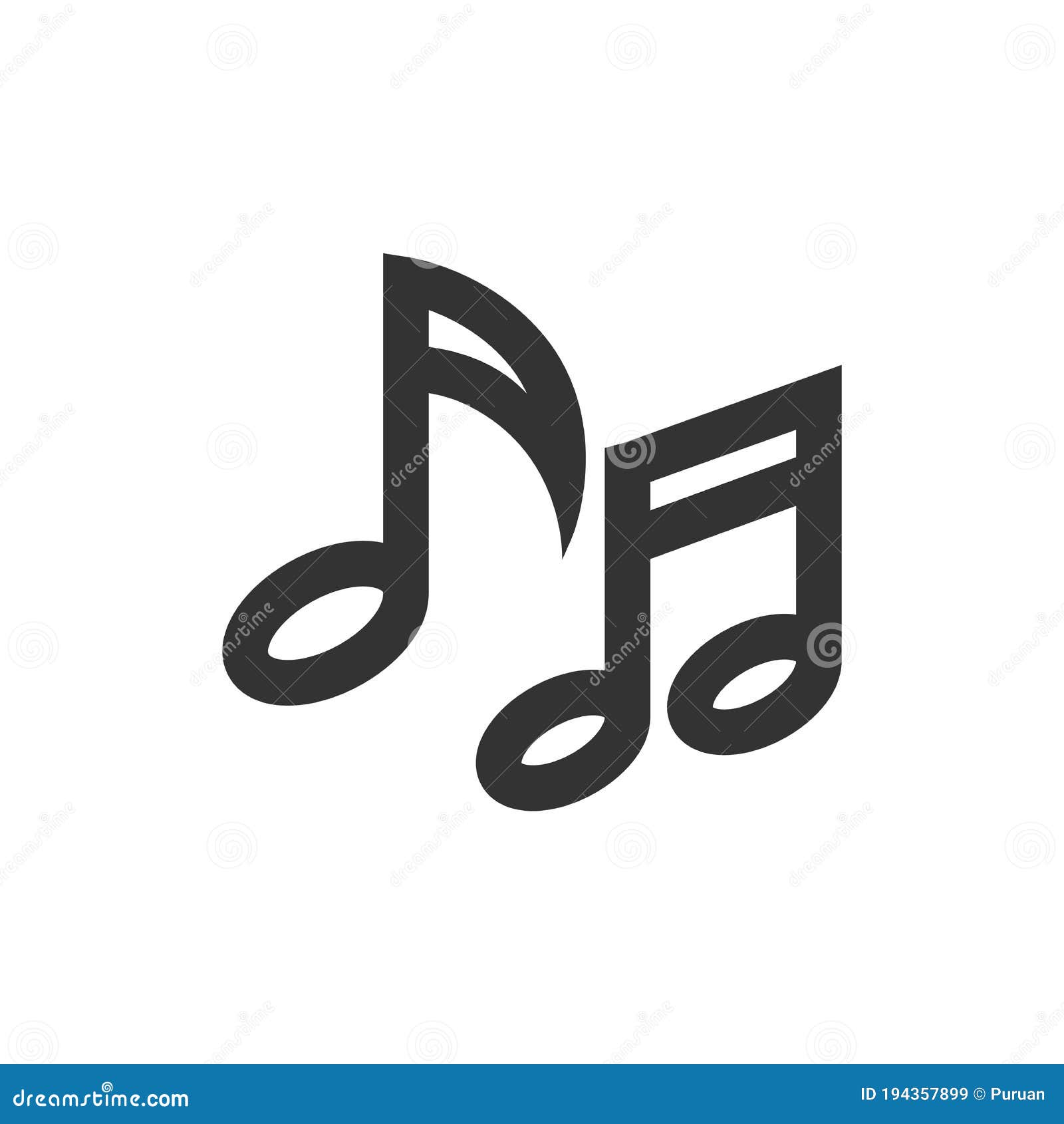 Outline Icon - Music notes stock vector. Illustration of musical ...