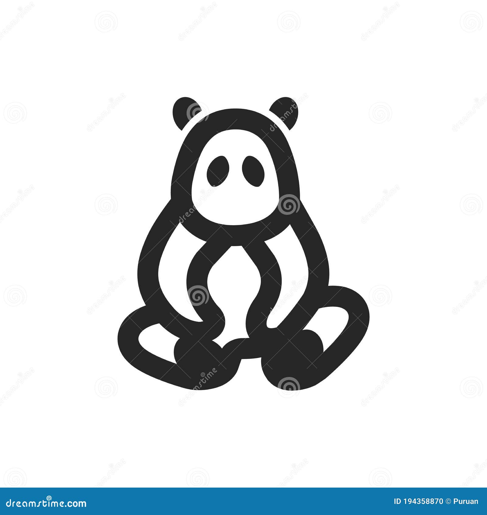 Outline Icon - Panda stock vector. Illustration of face - 194358870