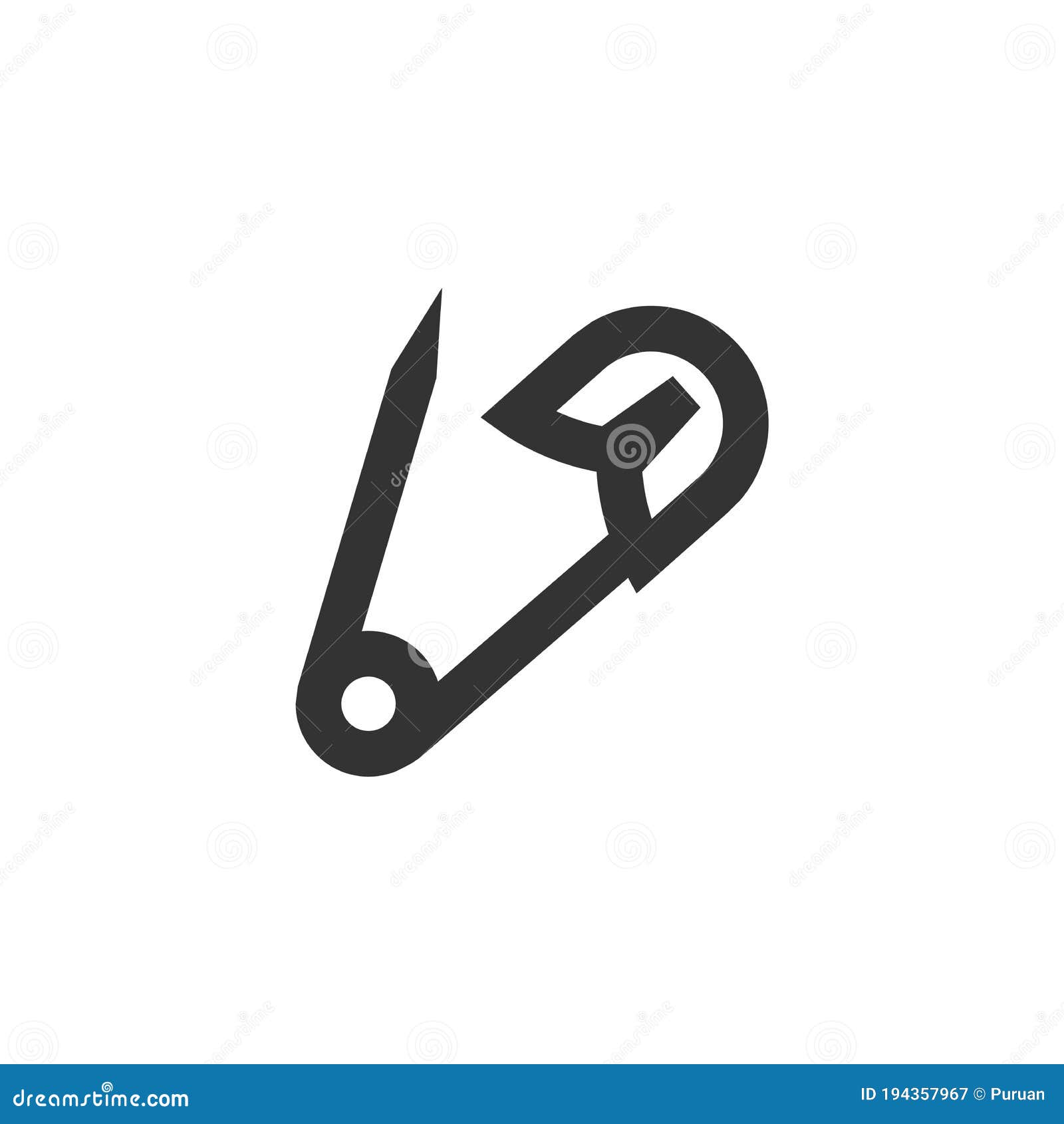 Outline Icon - Pin stock vector. Illustration of closed - 194357967