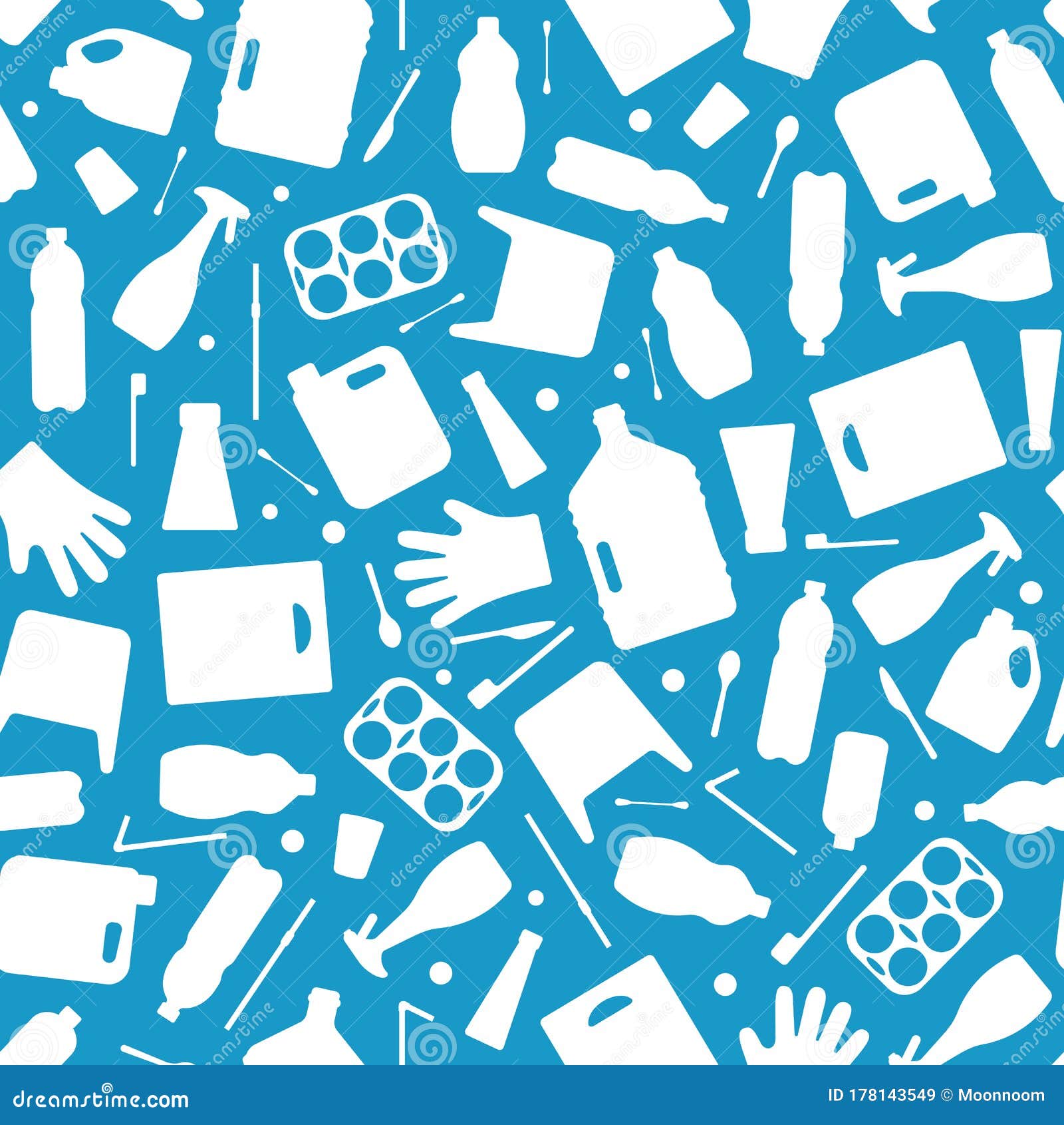 Outline Icon Plastic Garbage Seamless Pattern Stock Vector - Illustration of pack, backdrop ...