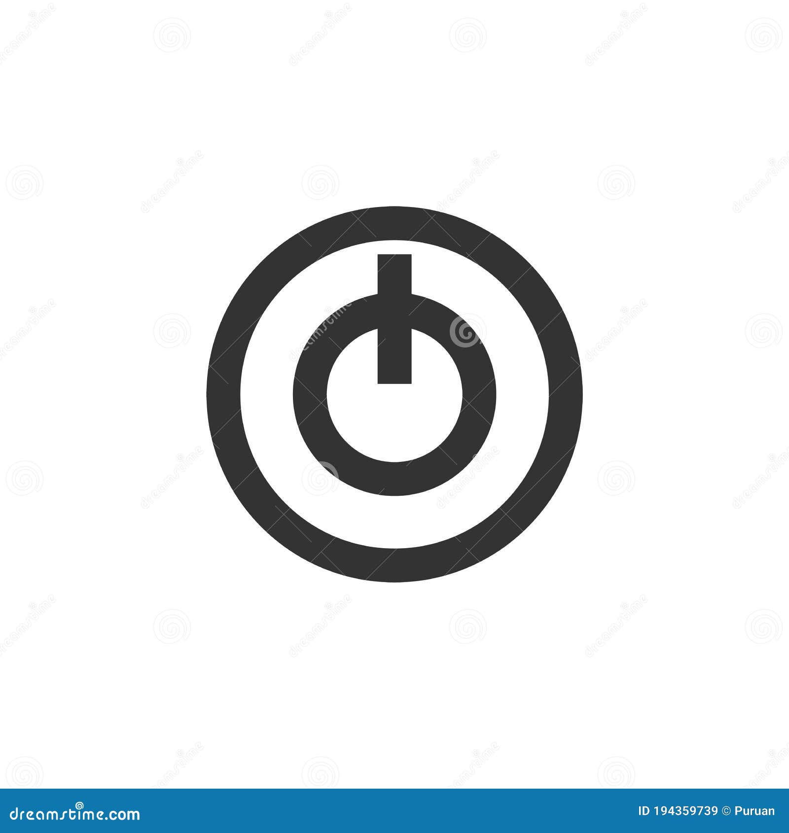 Outline Icon - Power Button Stock Vector - Illustration of start, thick ...