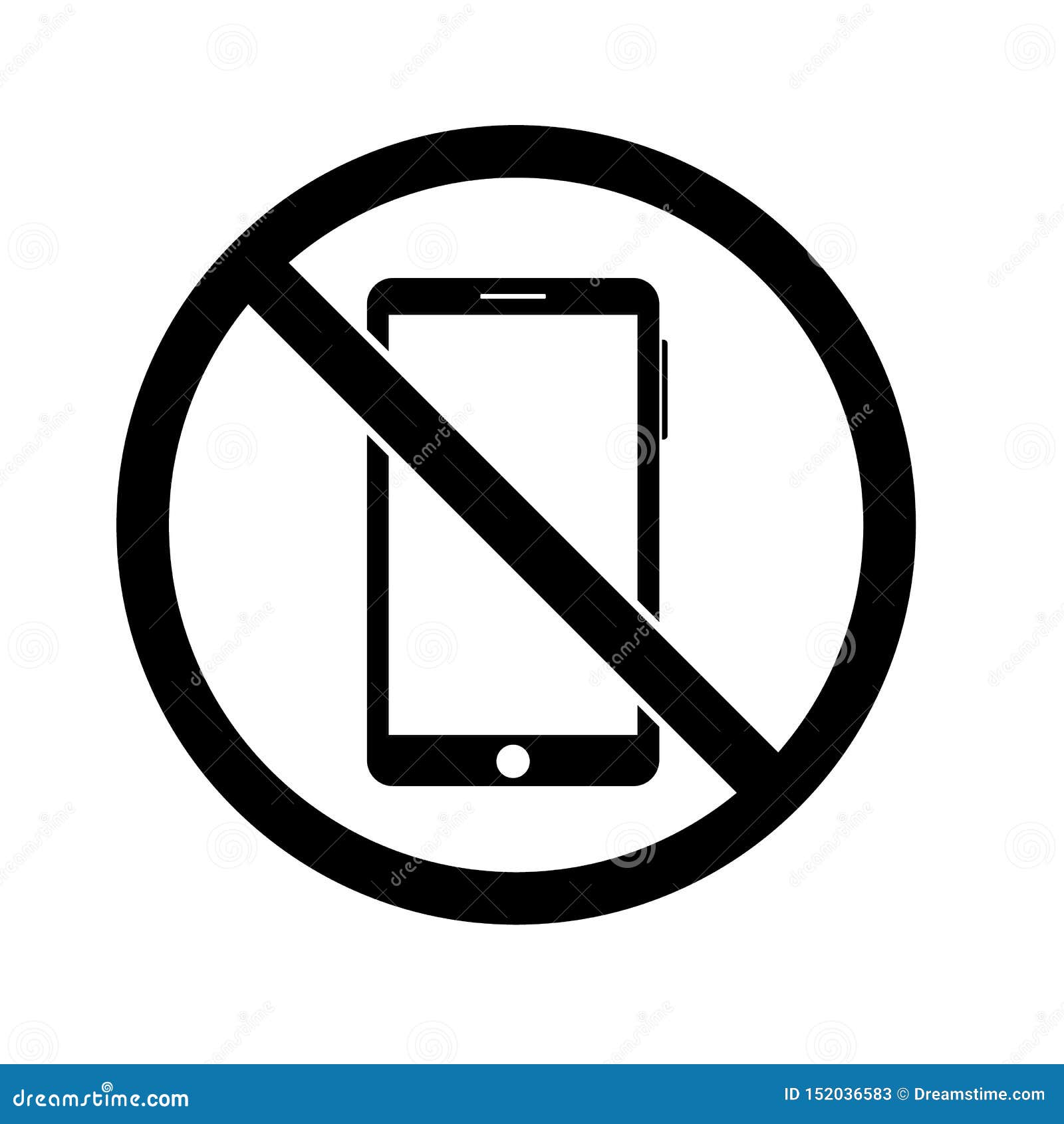 Outline Icon Prohibition of Using a Smartphone. Phone Concept Vector ...