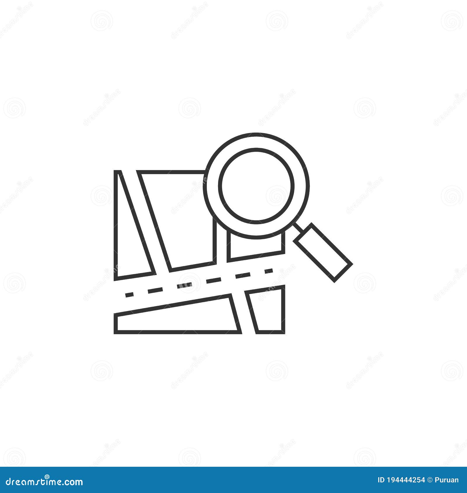 Outline icon - Road map stock vector. Illustration of outline - 194444254