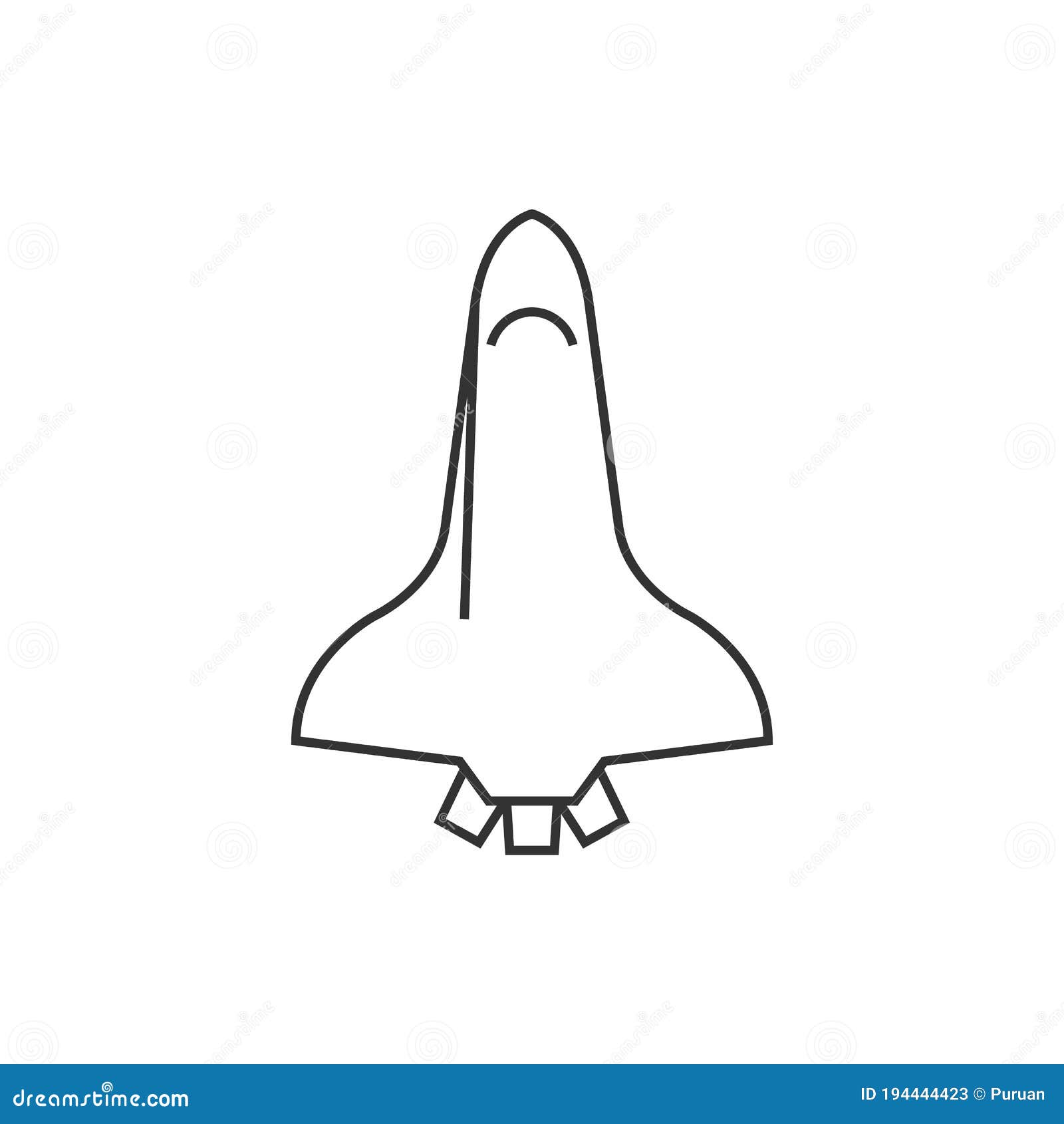 Outline Icon - Space Shuttle Stock Vector - Illustration of icon, black ...