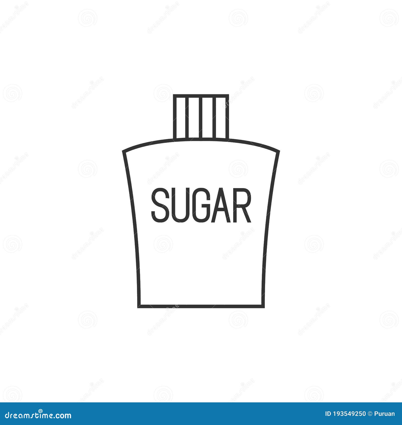 Outline Icon - Sugar Packaging Stock Vector - Illustration of retail ...