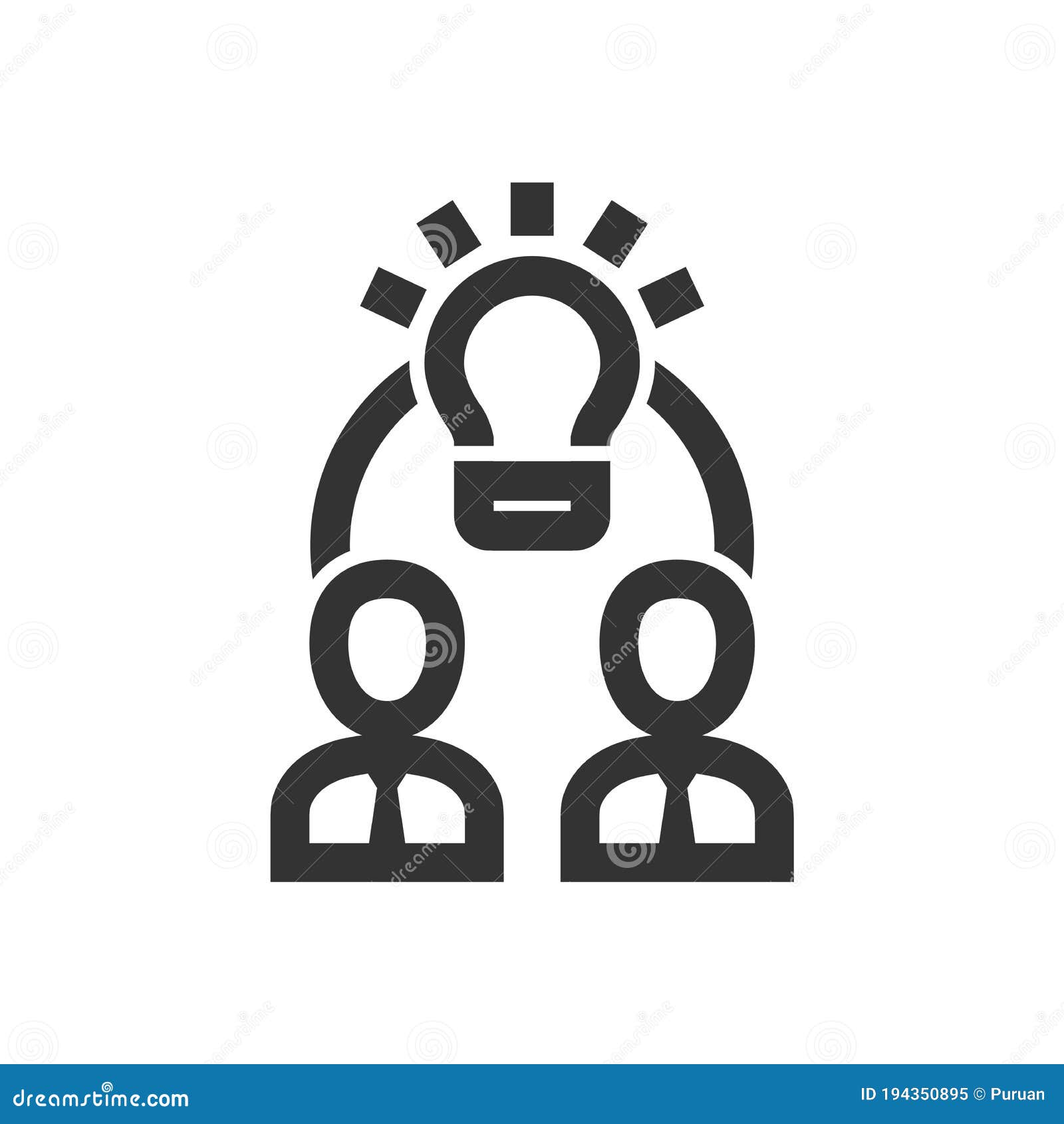 Outline Icon - Teamwork stock vector. Illustration of plan - 194350895