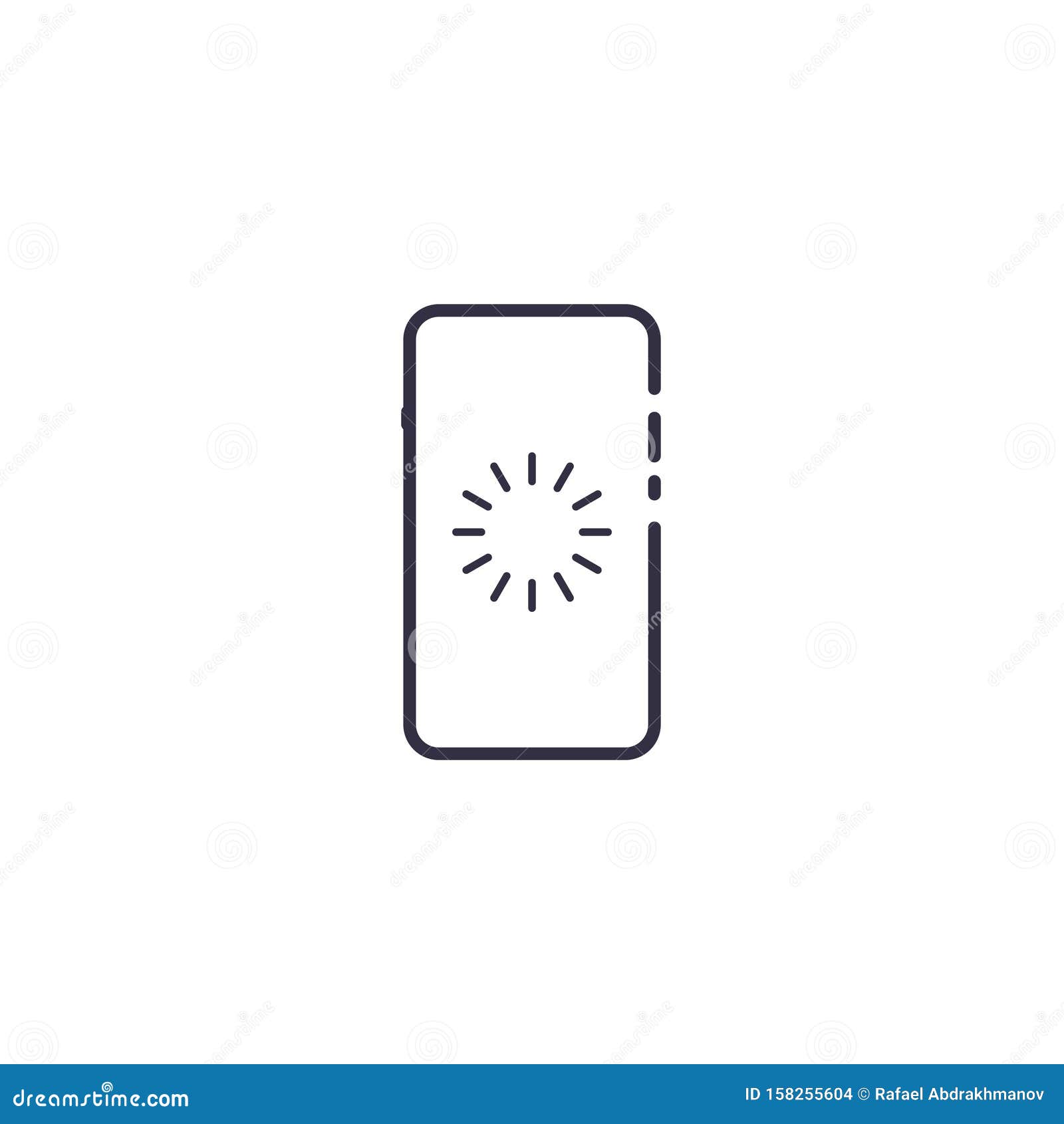 Outline Icon of Vector Smartphone with Buffer Loader or Preloader Shape ...