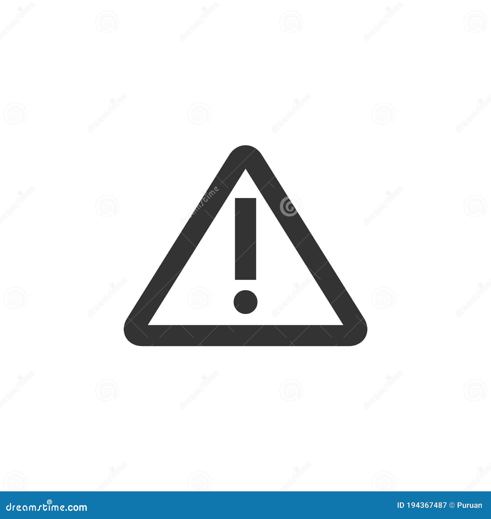 Outline Icon - Warning Sign Stock Vector - Illustration of computer ...