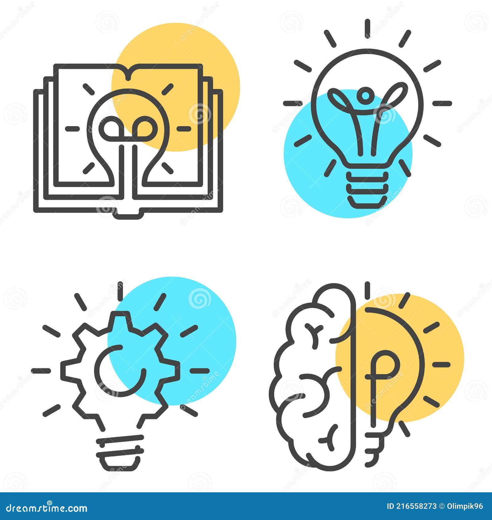 Outline Icons for Innovative Ideas Stock Vector - Illustration of ...