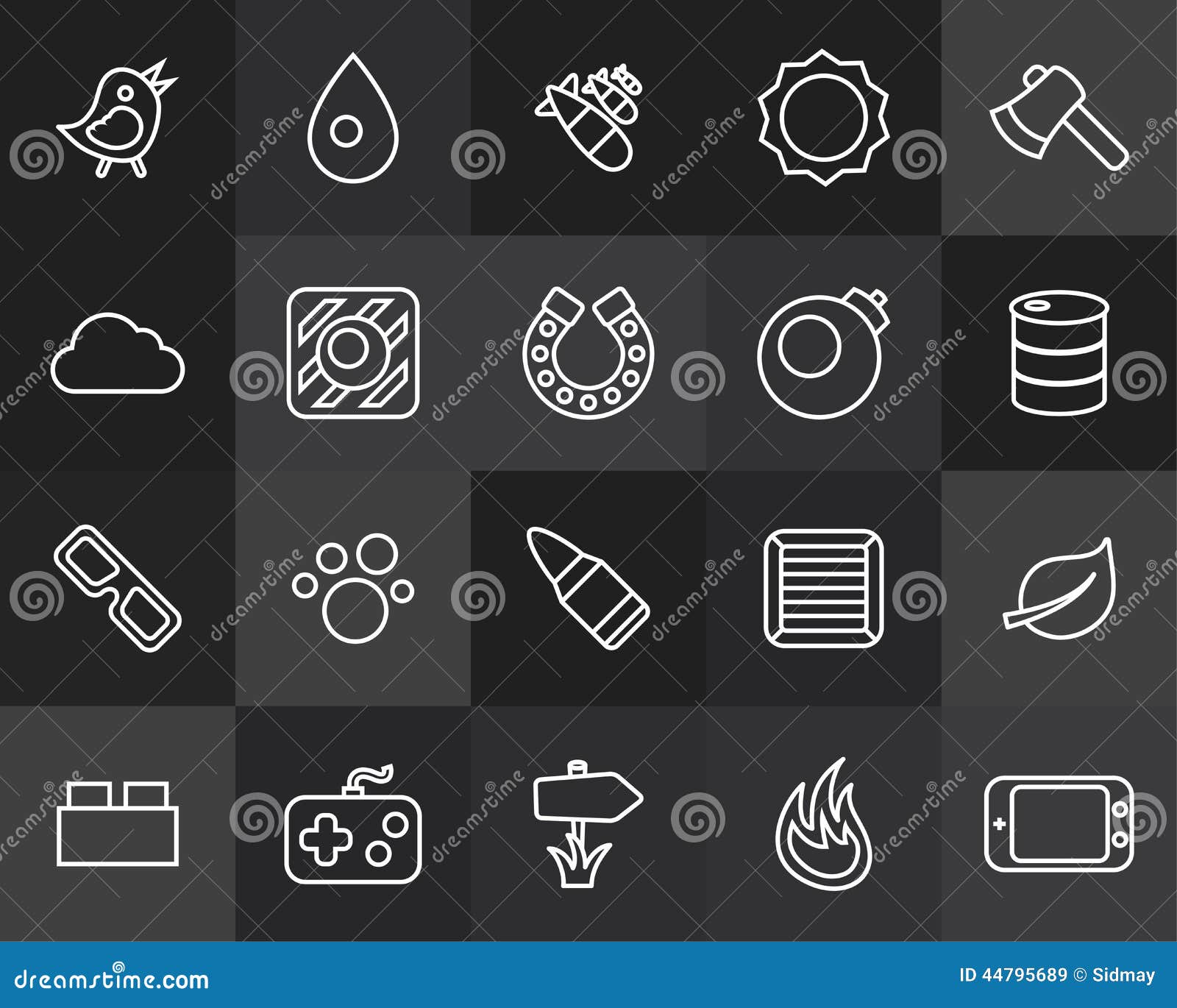 Outline Icons Thin Flat Design, Modern Line Stroke Stock Vector ...