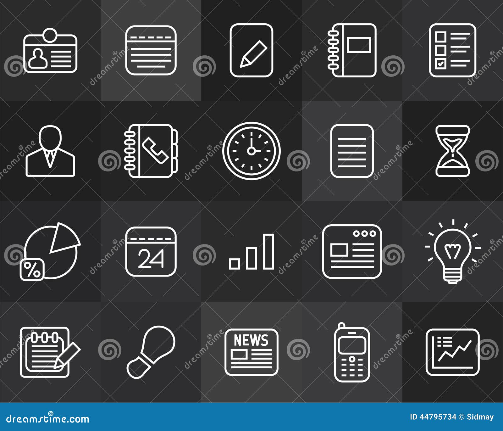 Outline Icons Thin Flat Design, Modern Line Stroke Stock Vector ...