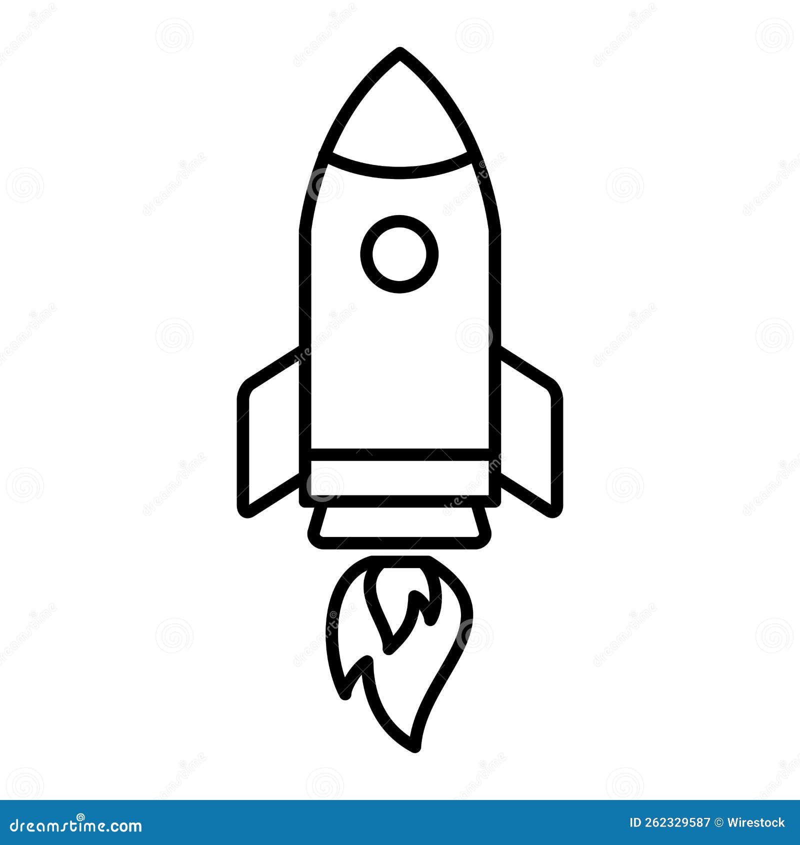 Outline Illustration of a Rocket Launch Icon Stock Illustration ...