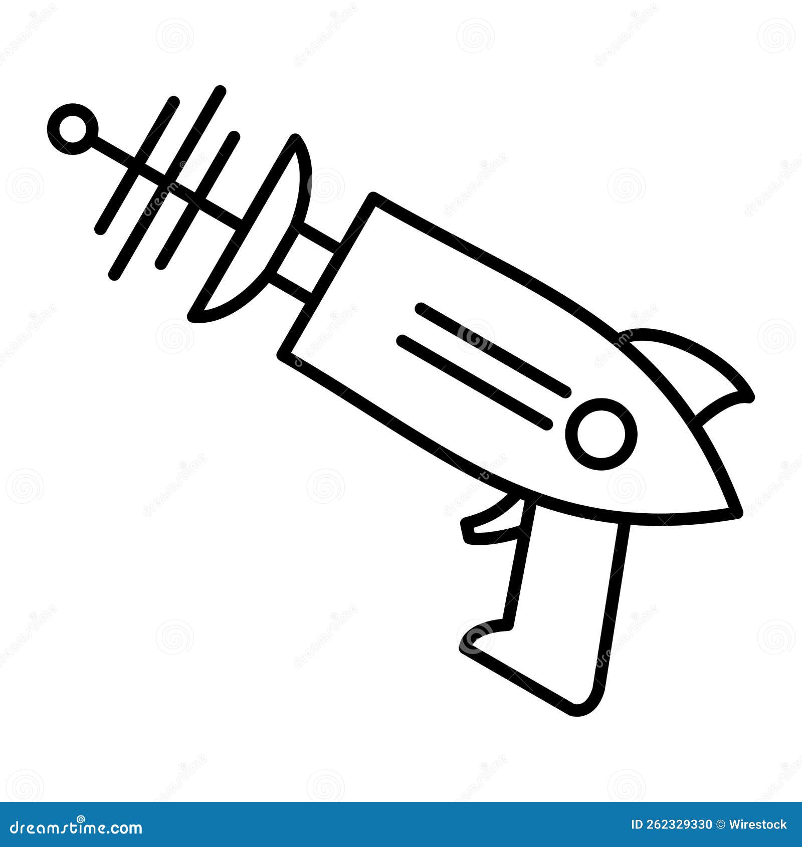 Outline Illustration of a Space Gun Icon Stock Illustration ...