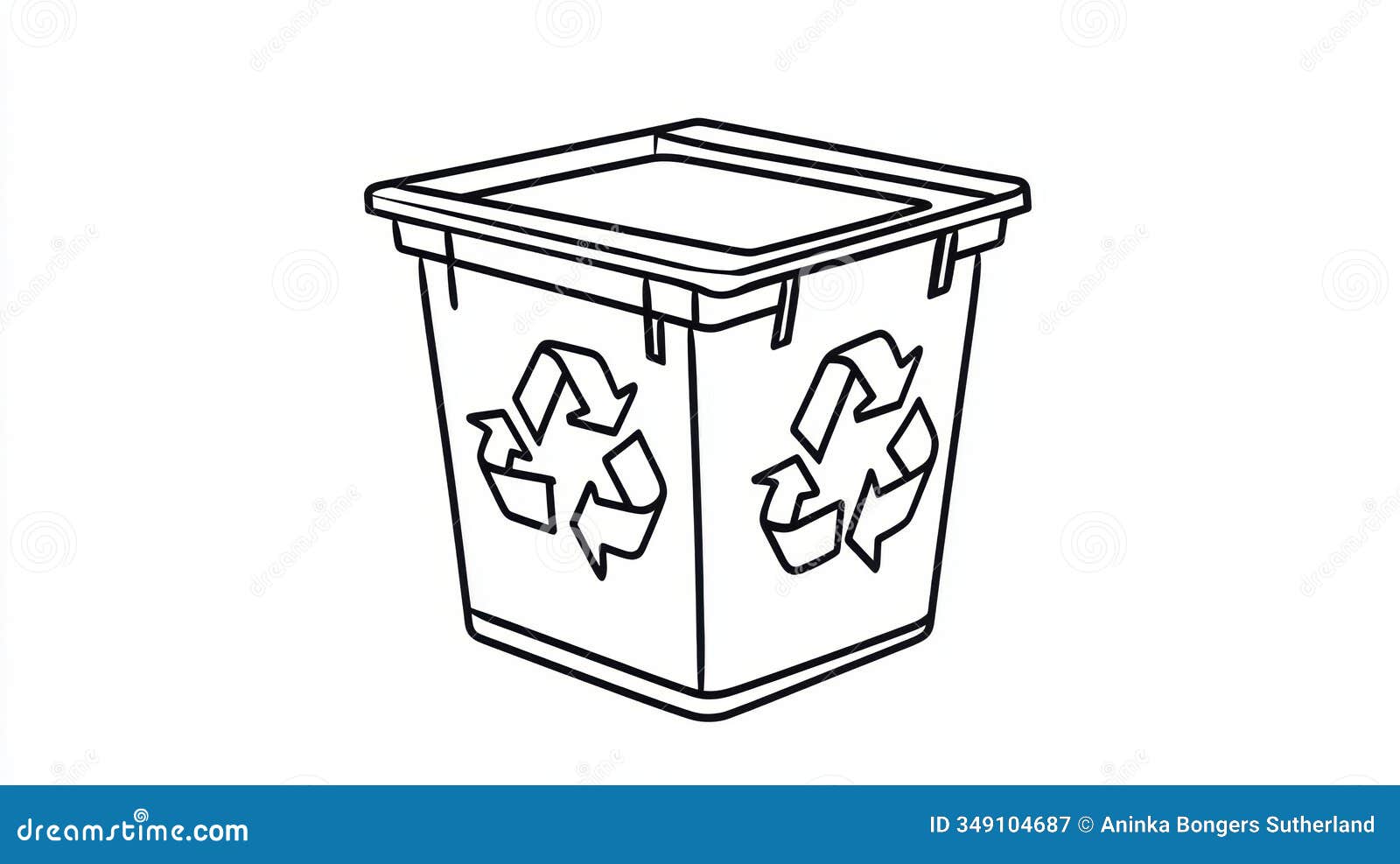 A Outline Image of Coloring Image of a Recycling Bin Stock Illustration ...