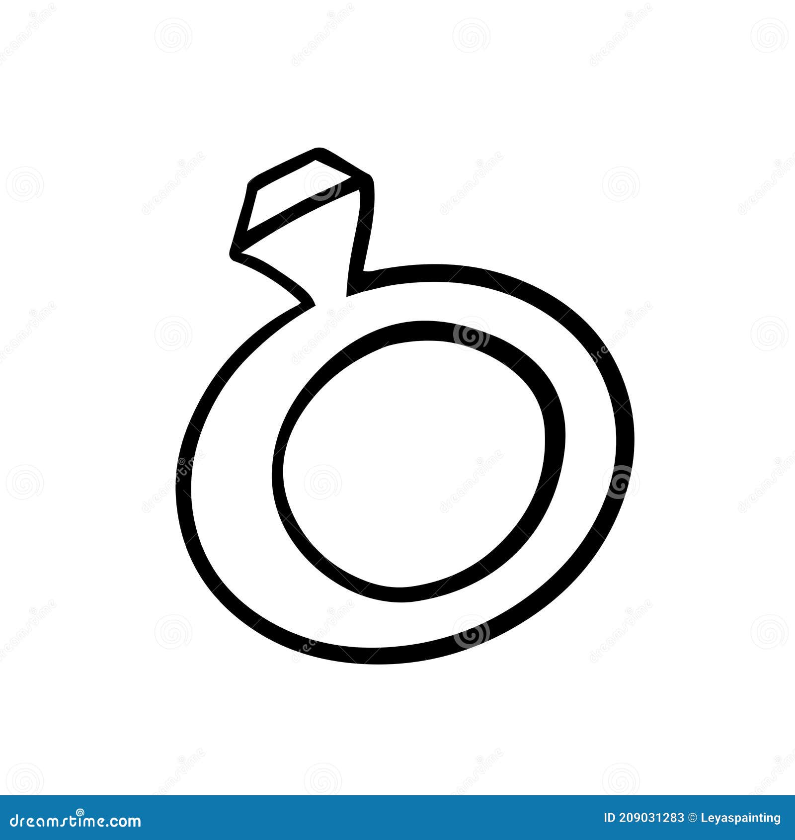 Outline Image of a Ring. Hand Drawn Doodle Illustration Black Image of ...