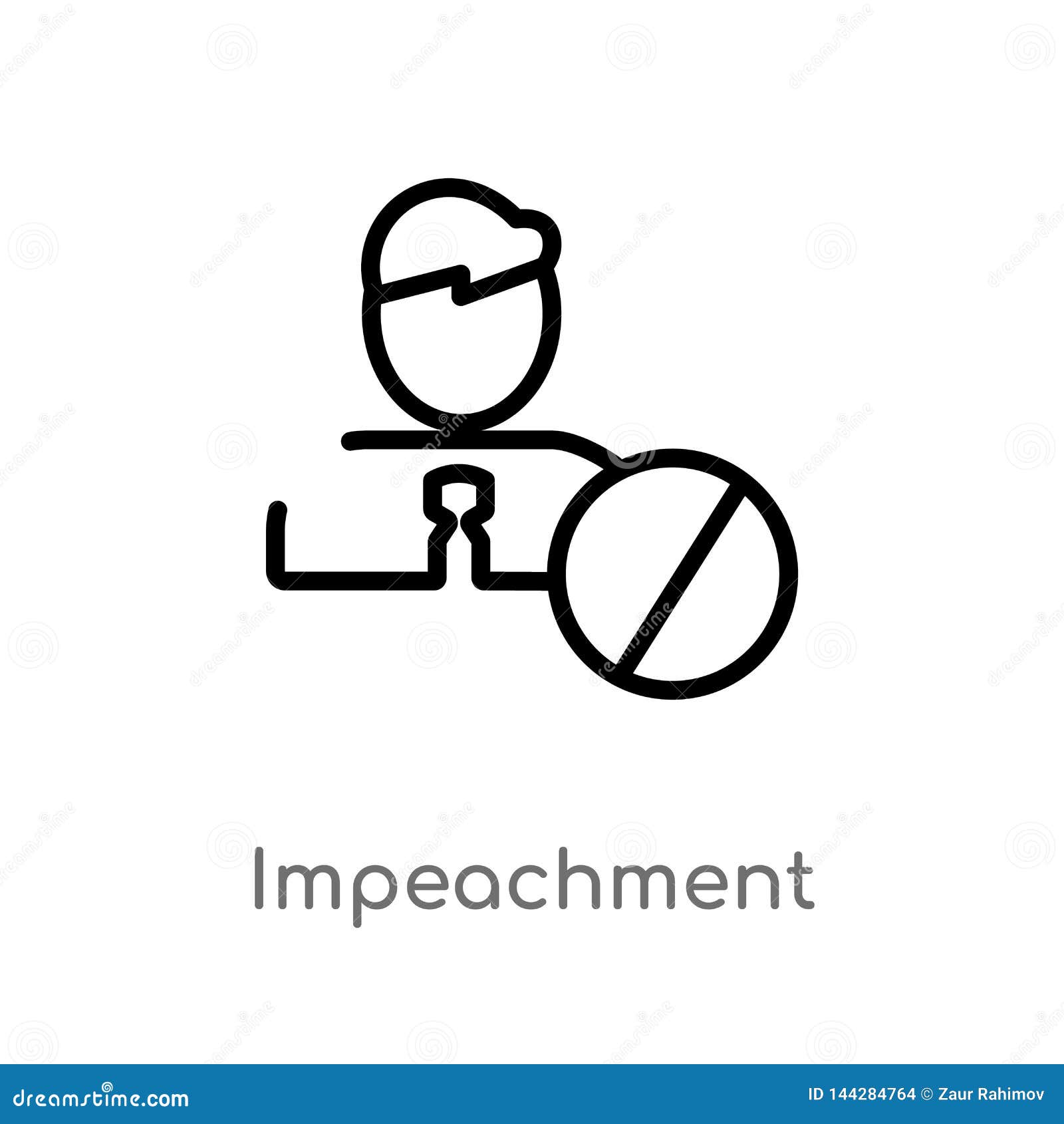 Outline Impeachment Vector Icon. Isolated Black Simple Line Element ...