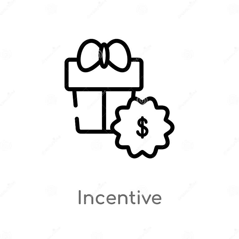 Outline Incentive Vector Icon. Isolated Black Simple Line Element ...