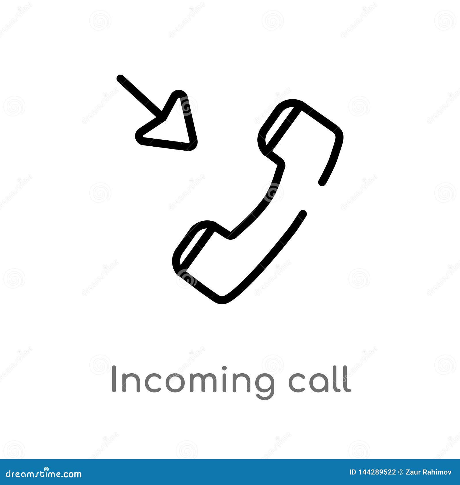Outline Incoming Call Vector Icon. Isolated Black Simple Line Element ... Outline Incoming Call Vector Icon. Isolated Black Simple Line Element ...