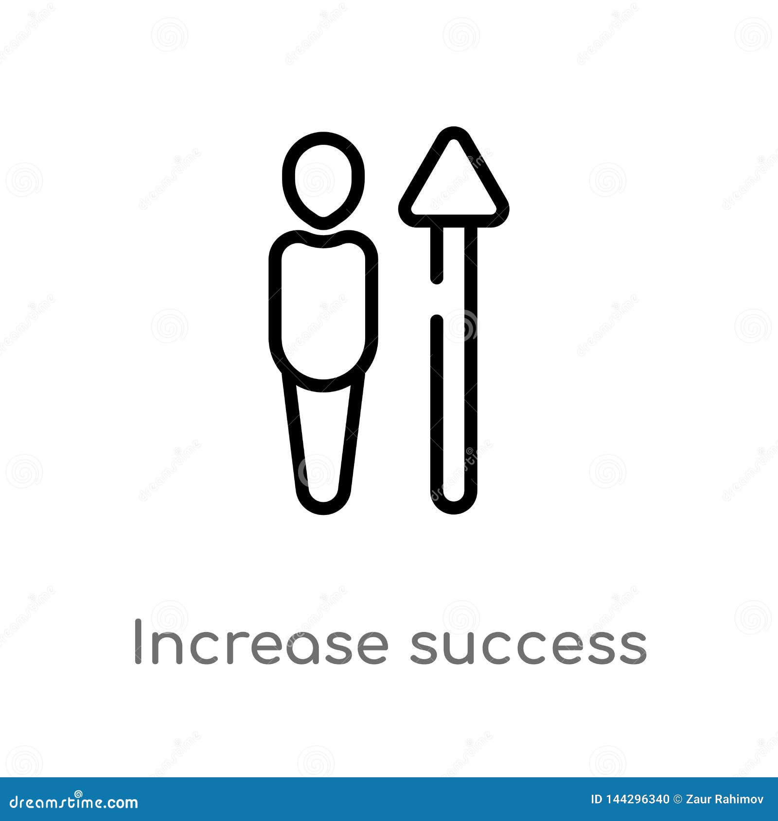 Outline Increase Success Vector Icon. Isolated Black Simple Line ...