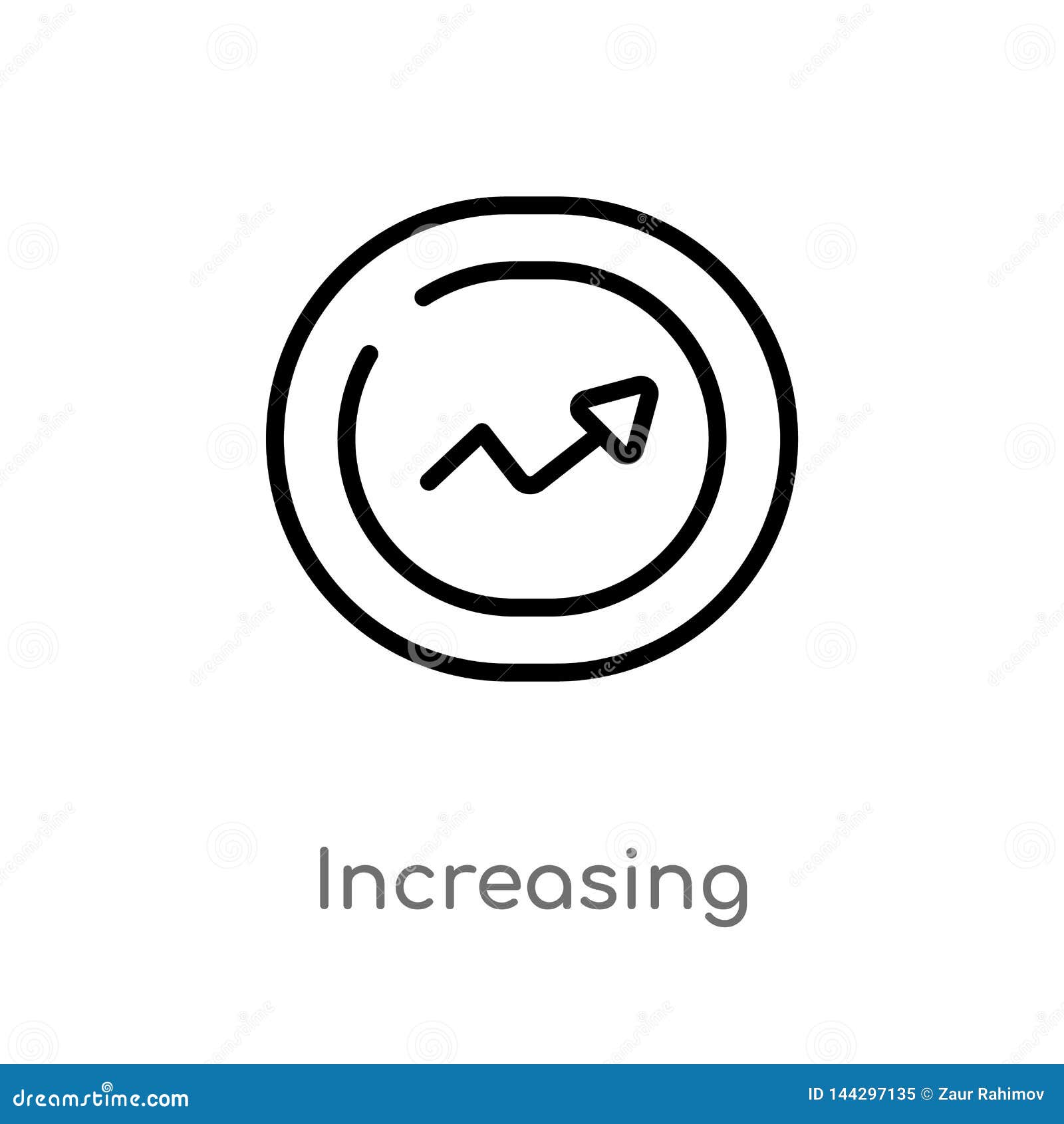 Outline Increasing Vector Icon. Isolated Black Simple Line Element ...