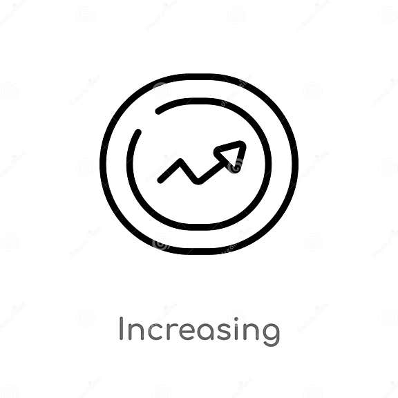 Outline Increasing Vector Icon. Isolated Black Simple Line Element ...