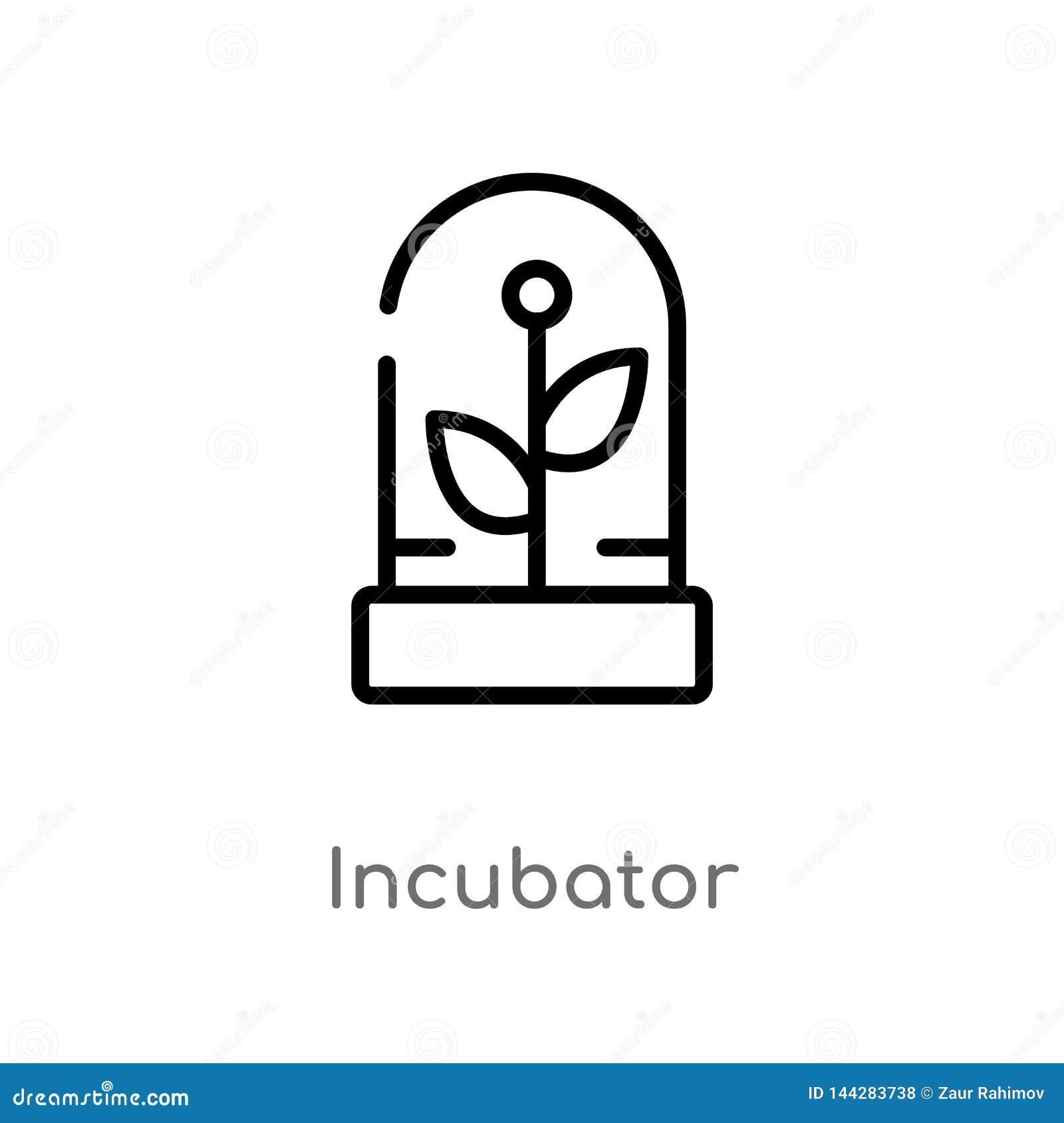 Outline Incubator Vector Icon. Isolated Black Simple Line Element ...