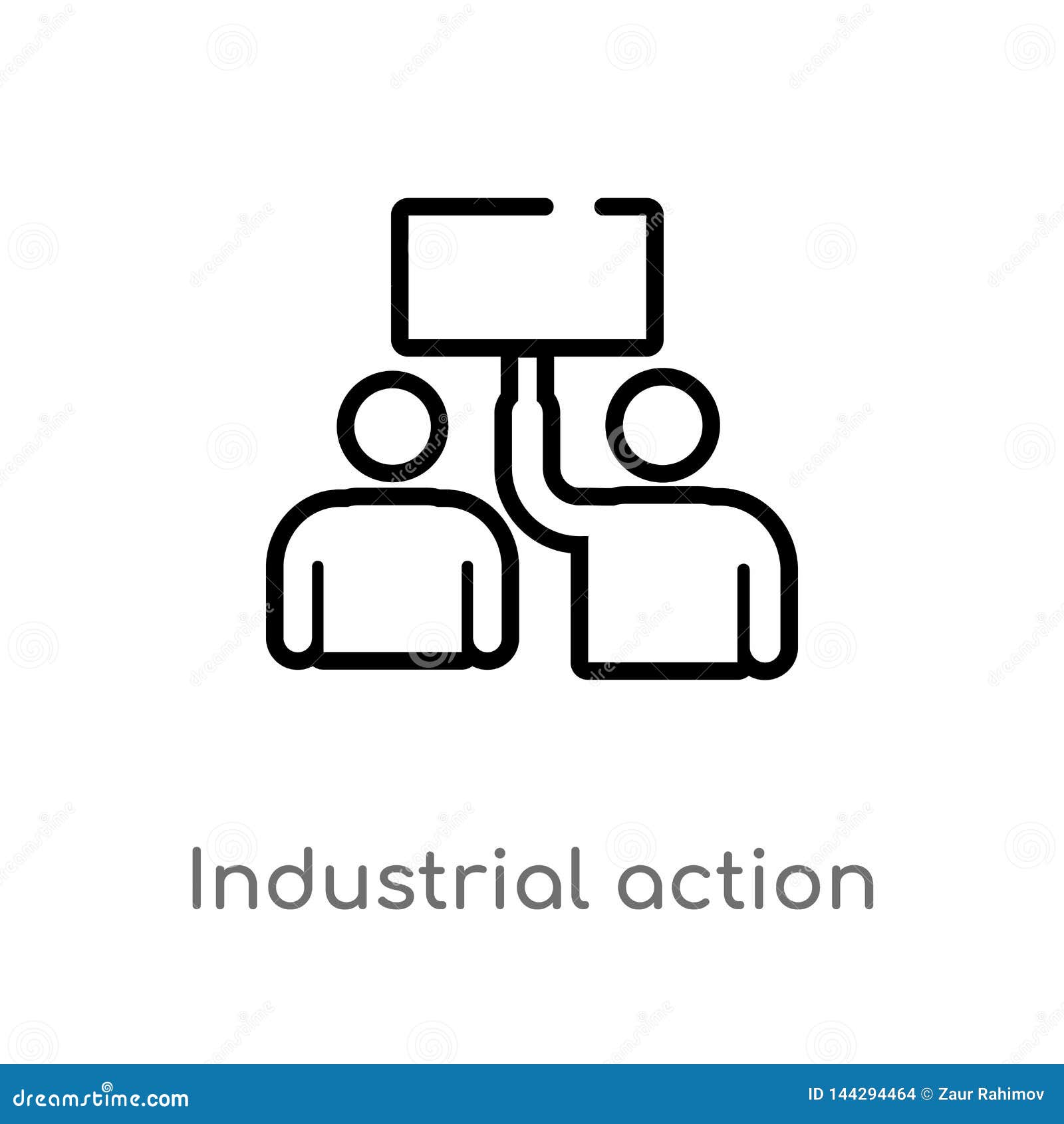 Outline Industrial Action Vector Icon. Isolated Black Simple Line ...