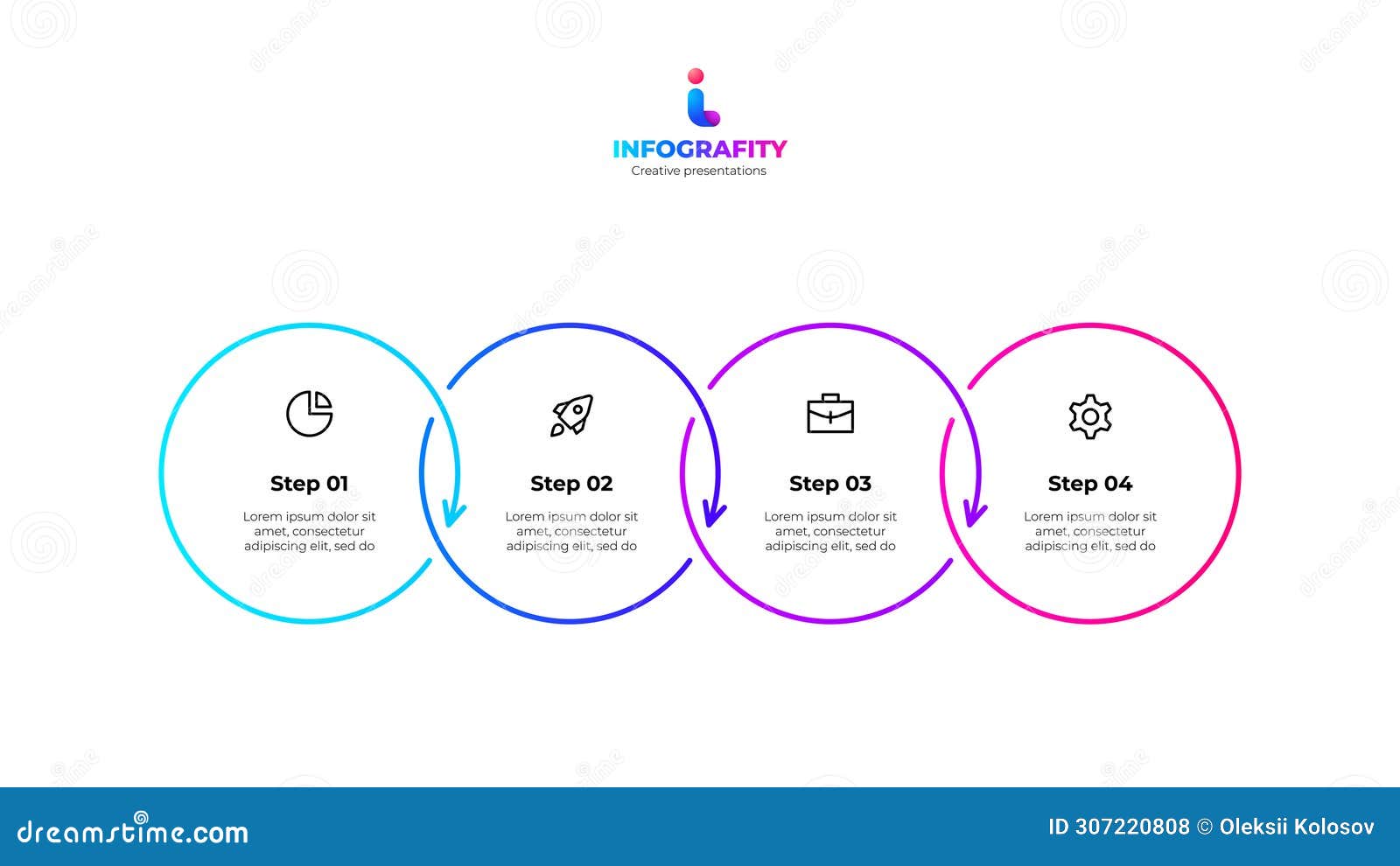 Outline Infographic Design Template. Progress Diagram with 4 Circles ... Outline Infographic Design Template. Progress Diagram with 4 Circles ...