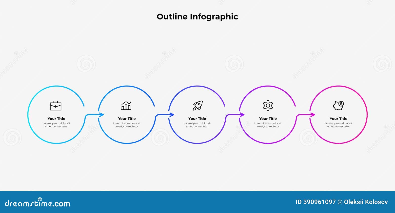 Set Of Outline Infographic Elements. Vector Process Diagrams ...