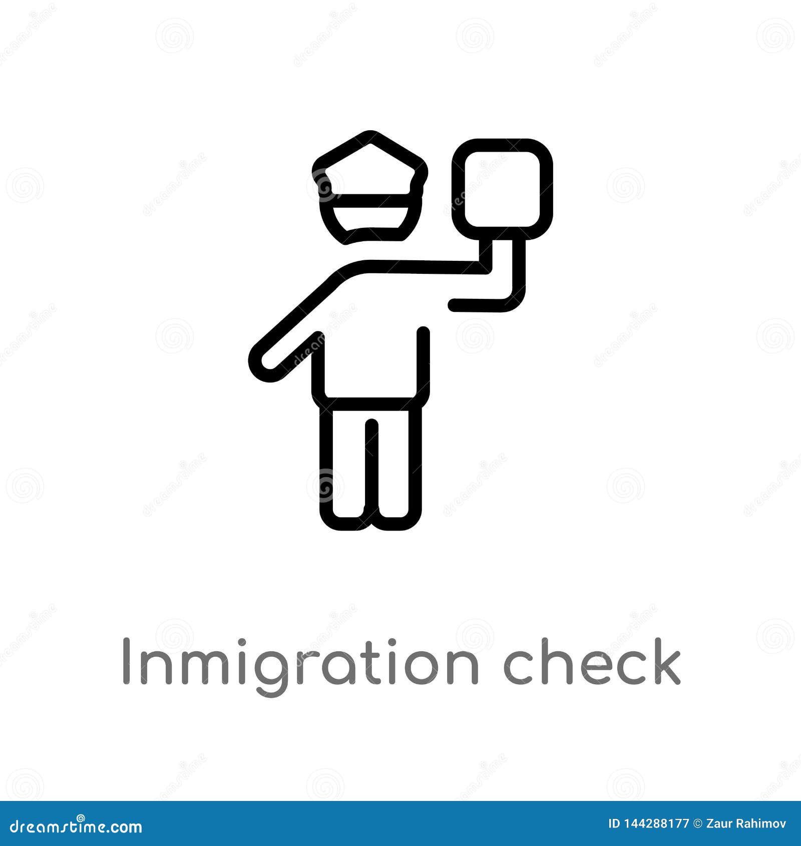 Inmigration Check Point Vector Icon On White Background. Flat Vector ...