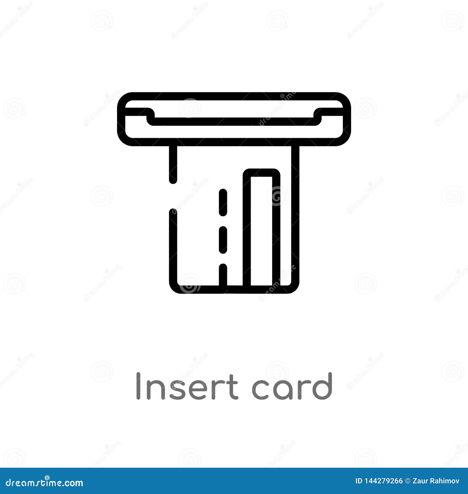 Outline Insert Card Vector Icon. Isolated Black Simple Line Element ...