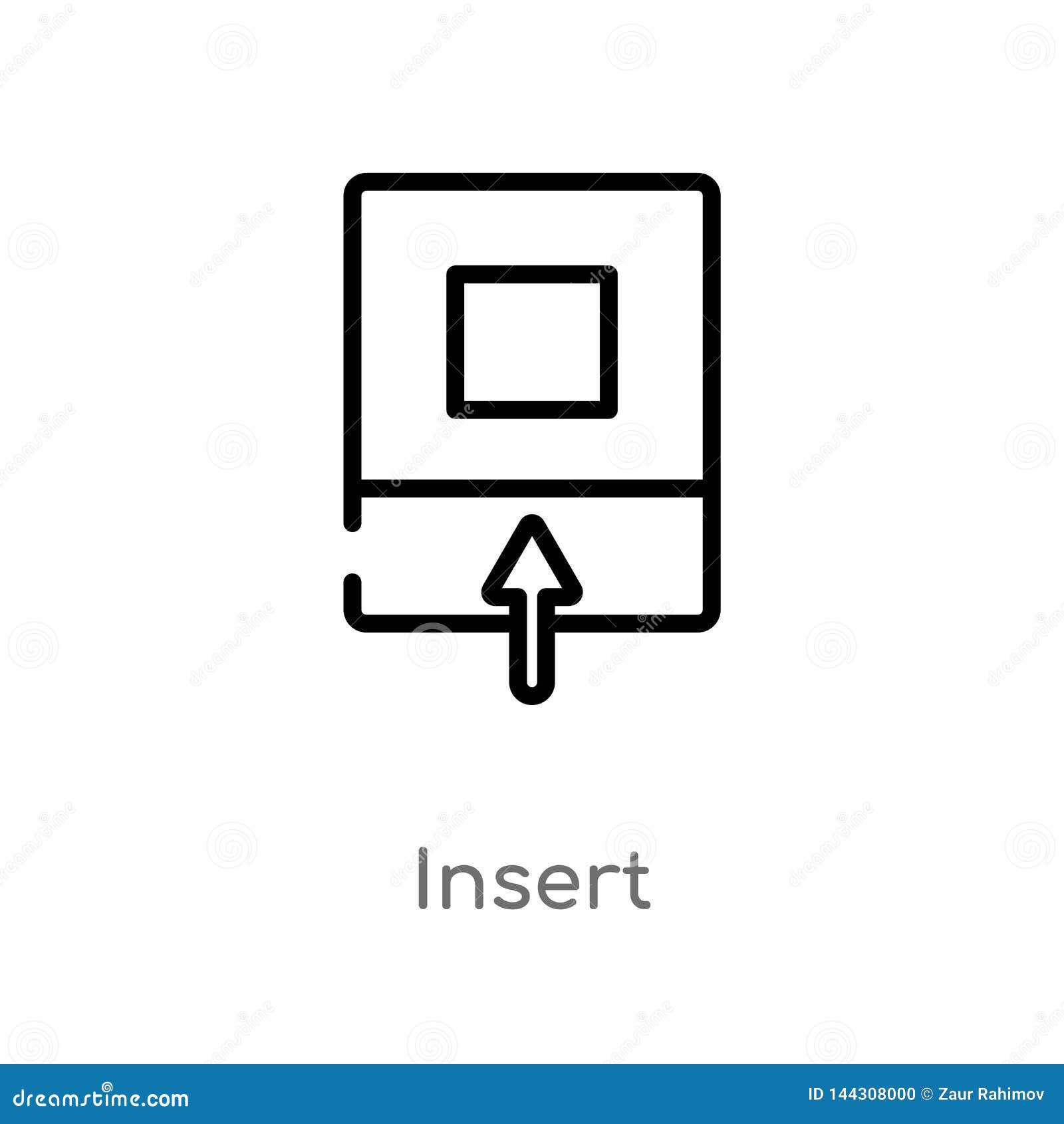 Outline Insert Vector Icon. Isolated Black Simple Line Element ...