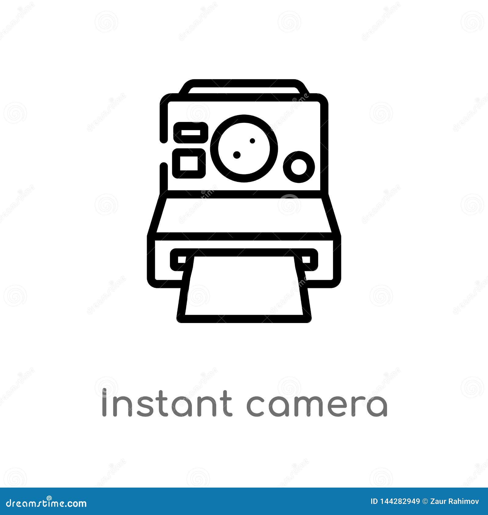 Outline Instant Camera Vector Icon. Isolated Black Simple Line Element ...