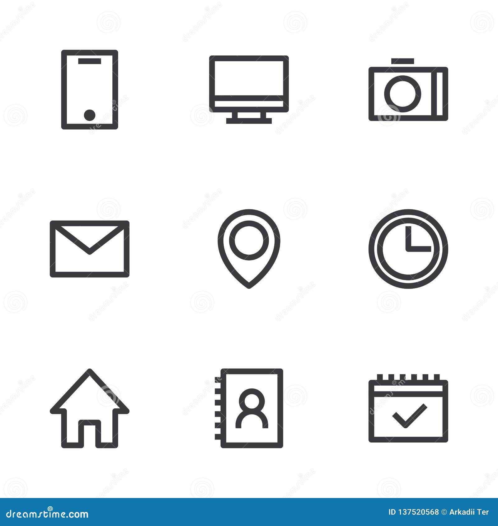 Outline Interface Icons. Vector Icons. Information Symbols Stock Vector ...