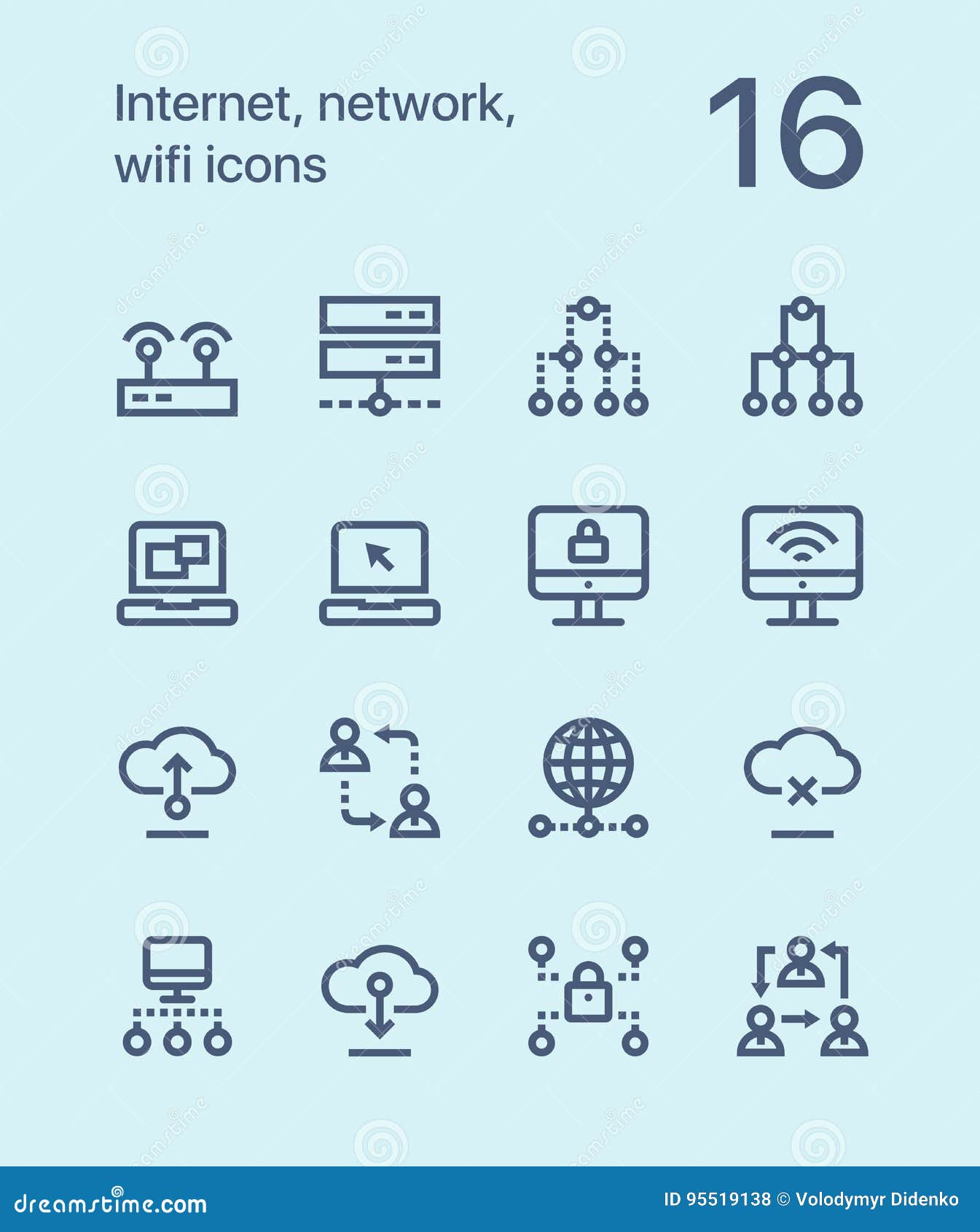Outline Internet, Network, Wifi Icons for Web and Mobile Design Pack 2 ...